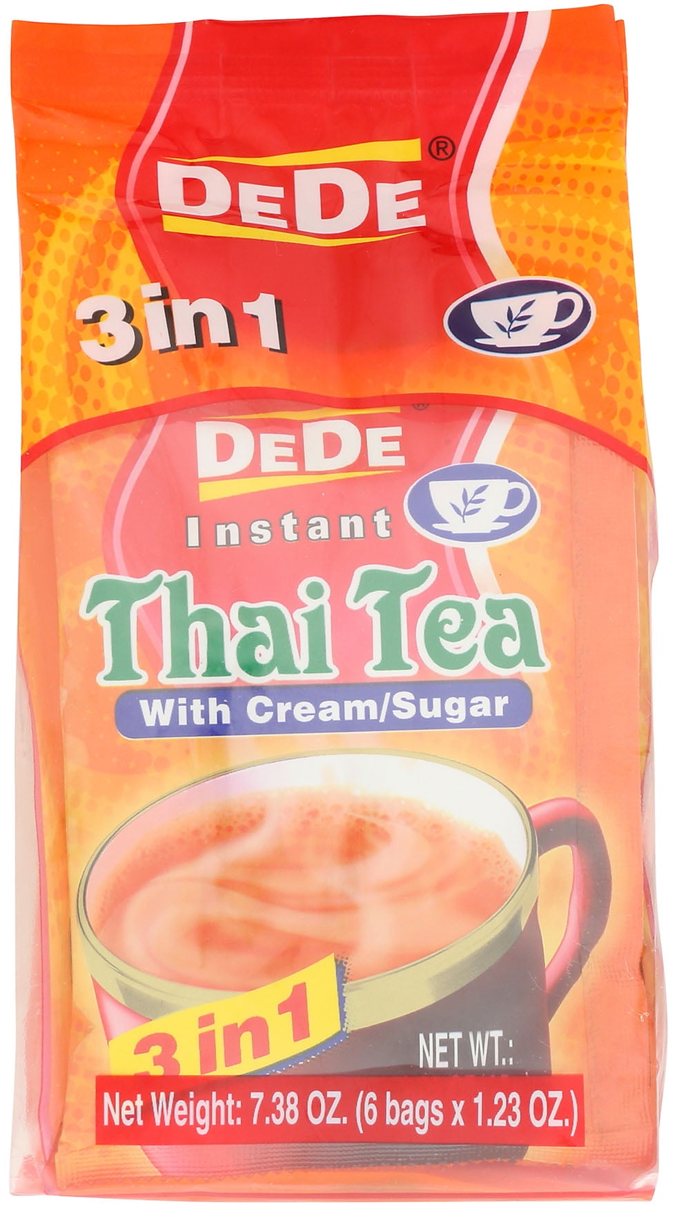 DeDe 3 In 1 Instant Thai Tea Mix With Cream & Sugar, 7.38 oz - Walmart.com
