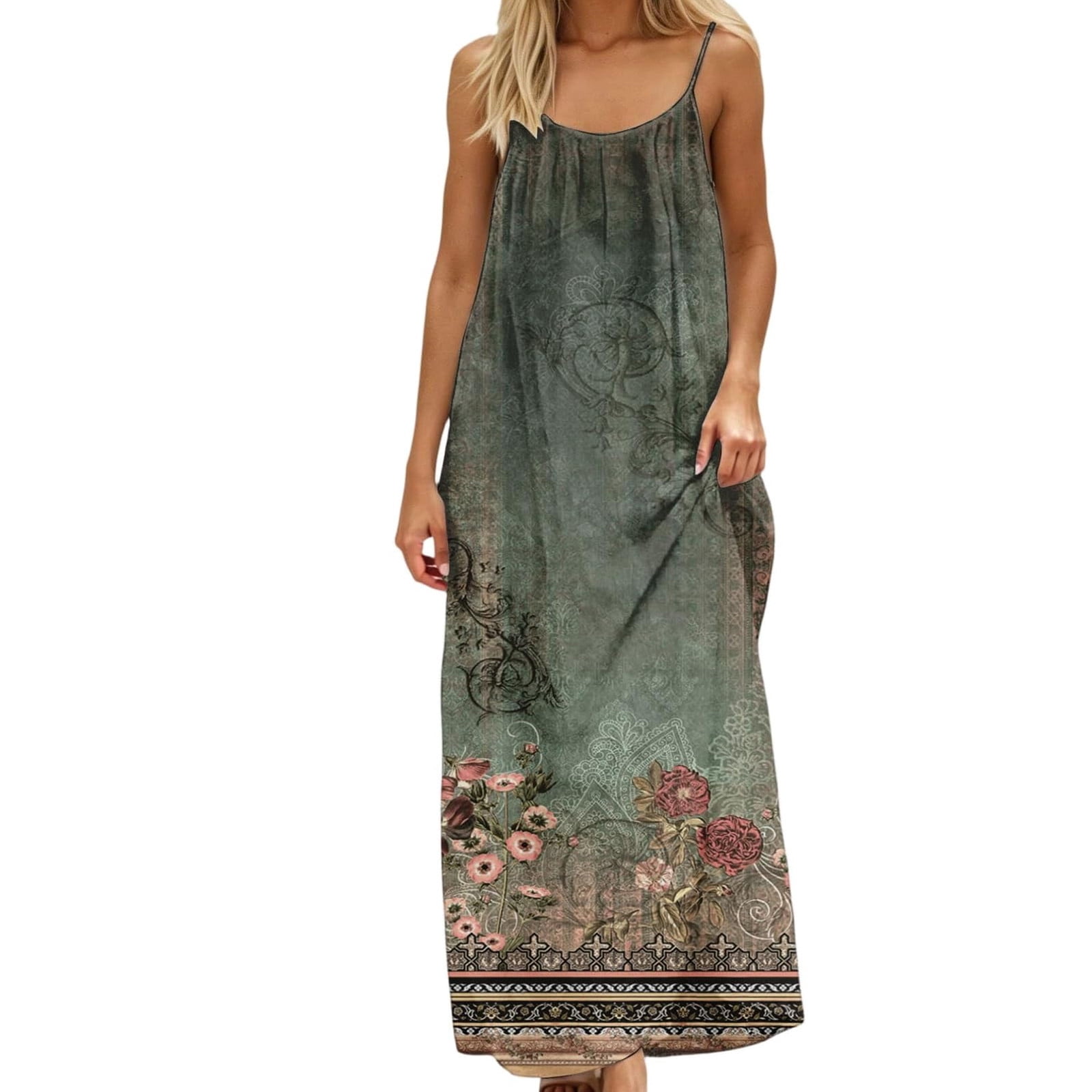 DeHolifer Backless Cami Dresses for Women Summer Sleevelesss Long Open ...