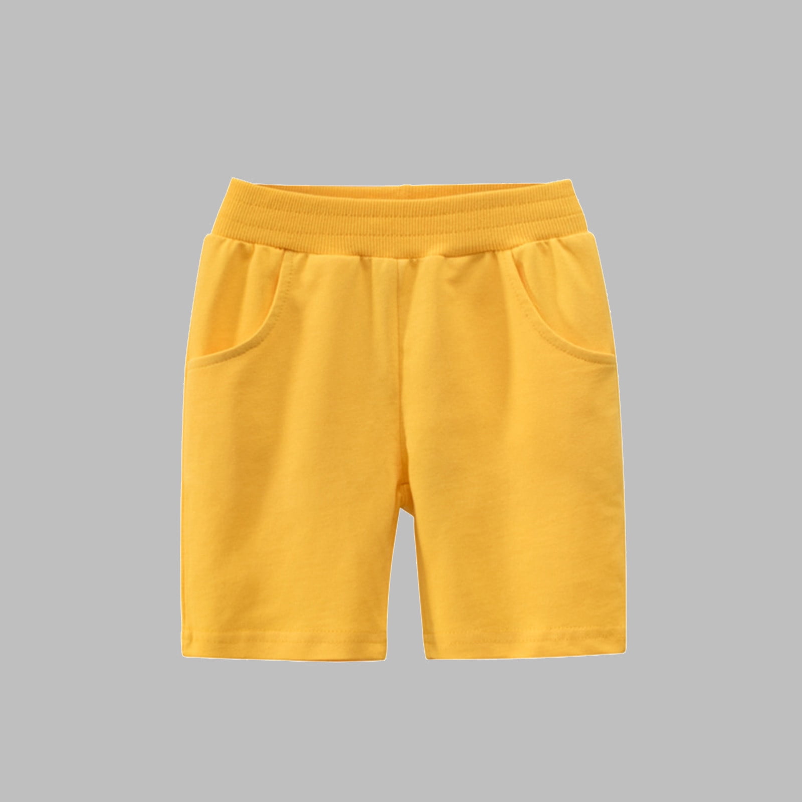 DeHolifer Boys Girls Shorts Elastic Waisted Solid Color Cotton Botton ...