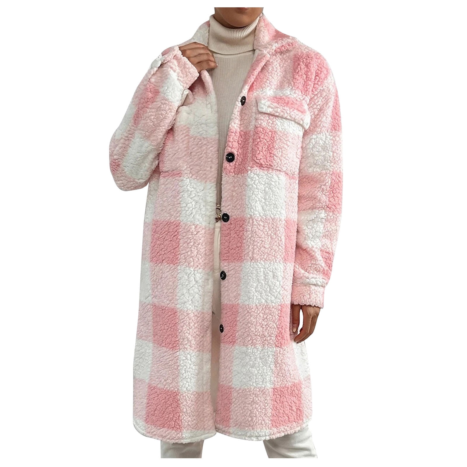 DeHolifer Cardigan for Women Long Sleeve Lapel Button Down Plaid ...