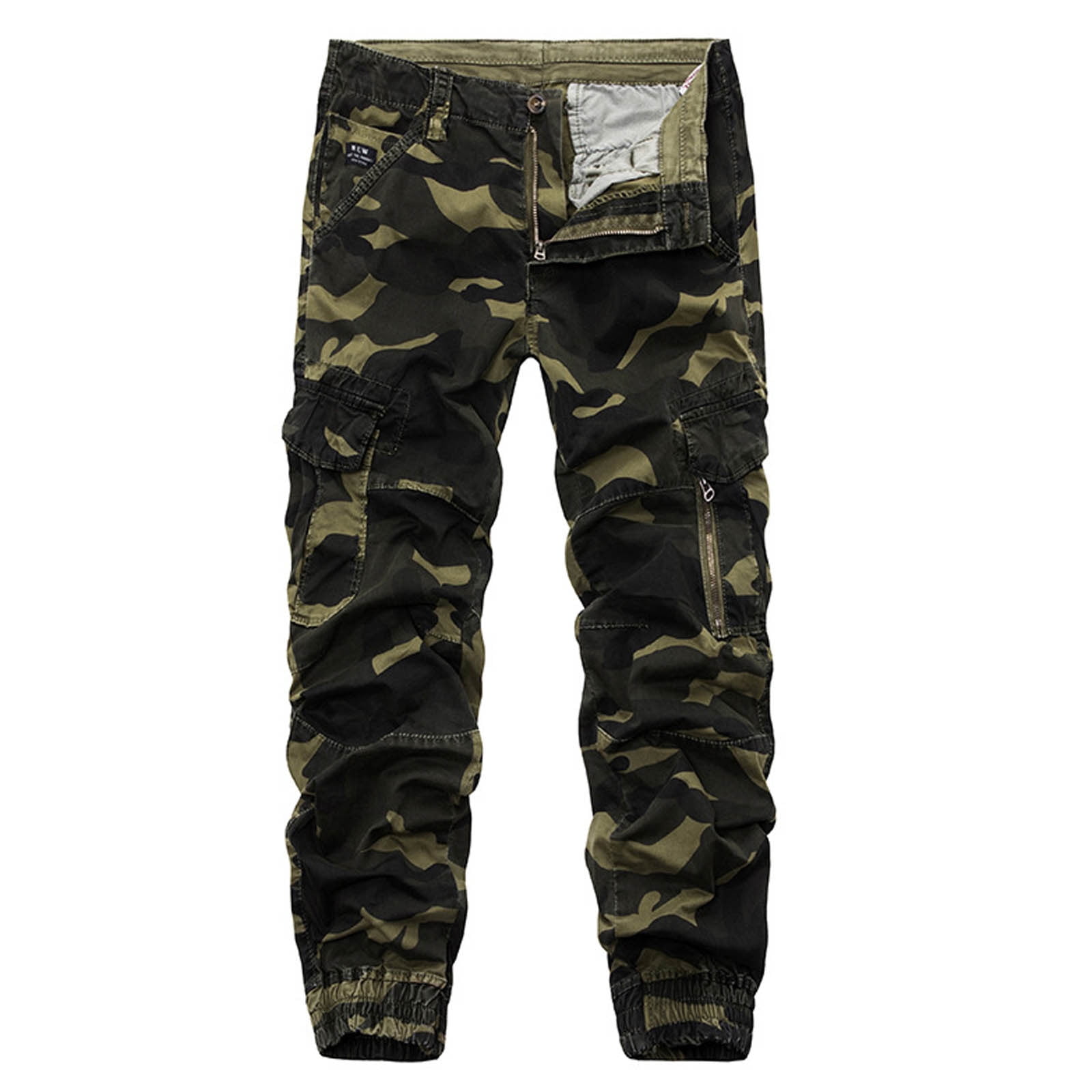 DeHolifer Cargo Pants for Men High Waist with Multi-Pocket Camouflage ...