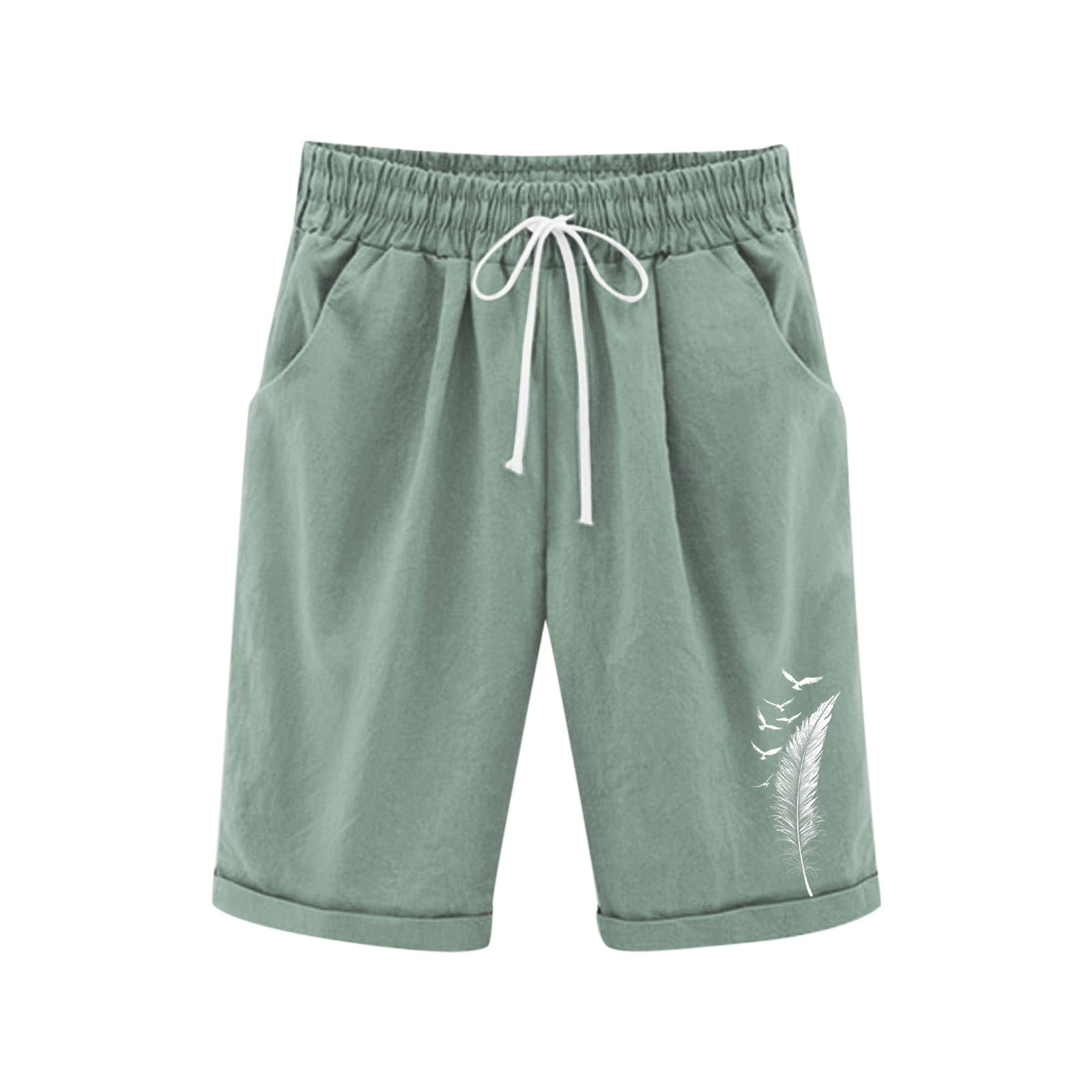 DeHolifer Girls Sweat Shorts Cotton Linen Casual Summer Loose ...