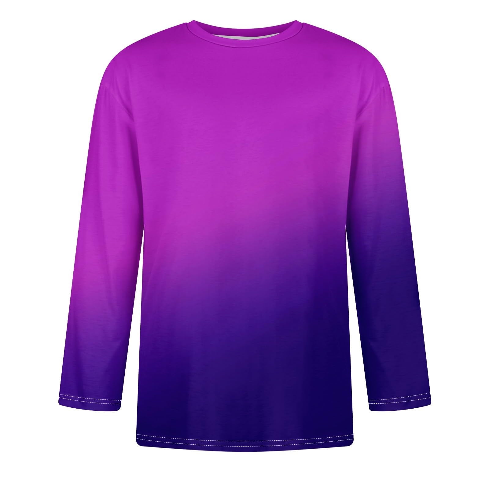 DeHolifer Men T-Shirts Gradient Color 3D Graphic Print Crewneck Long ...