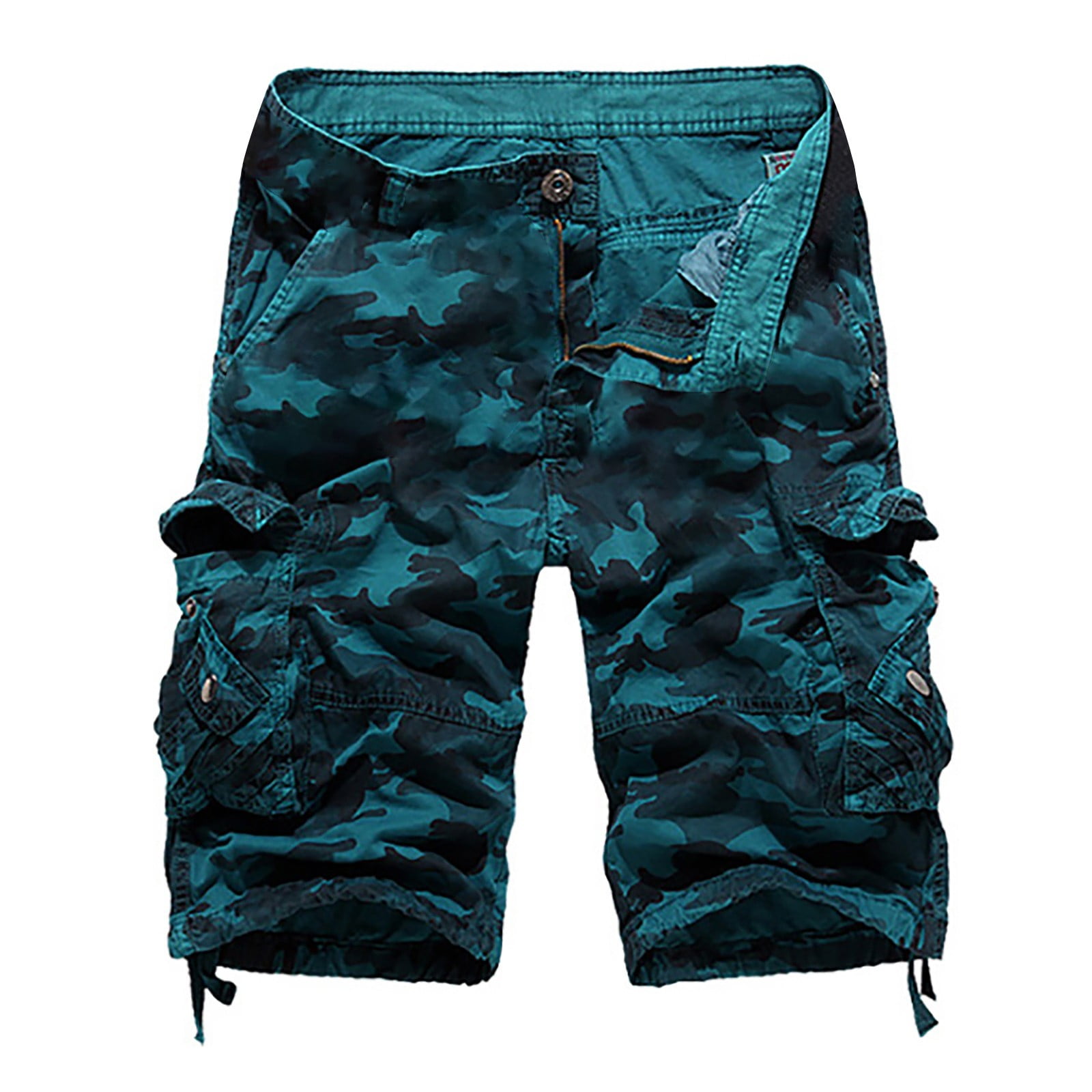 DeHolifer Men's Camo Cargo Shorts Cotton Relaxed Fit Multi-Pocket ...