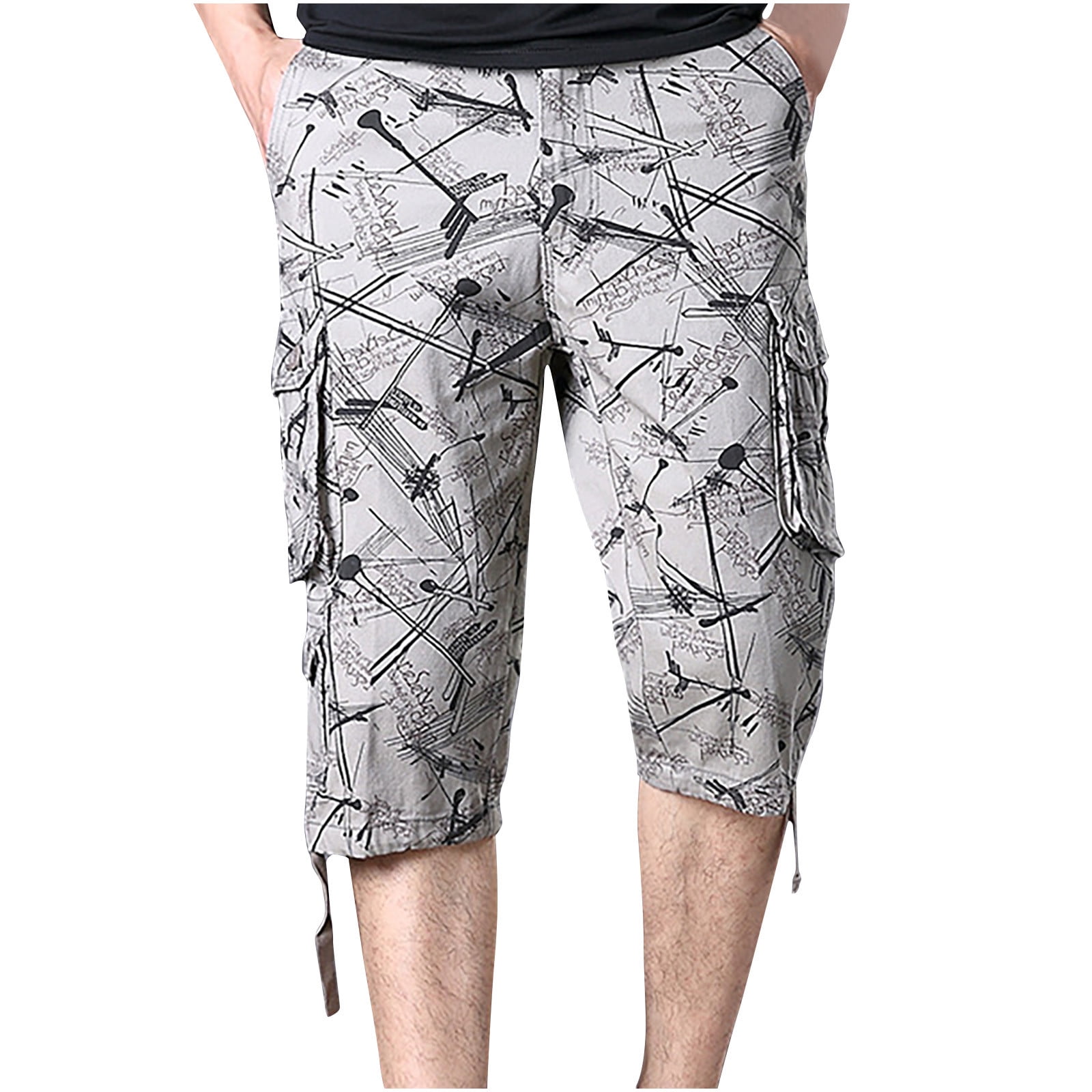 DeHolifer Men's Capri Cargo Shorts Casual Hiking Military Tactical ...