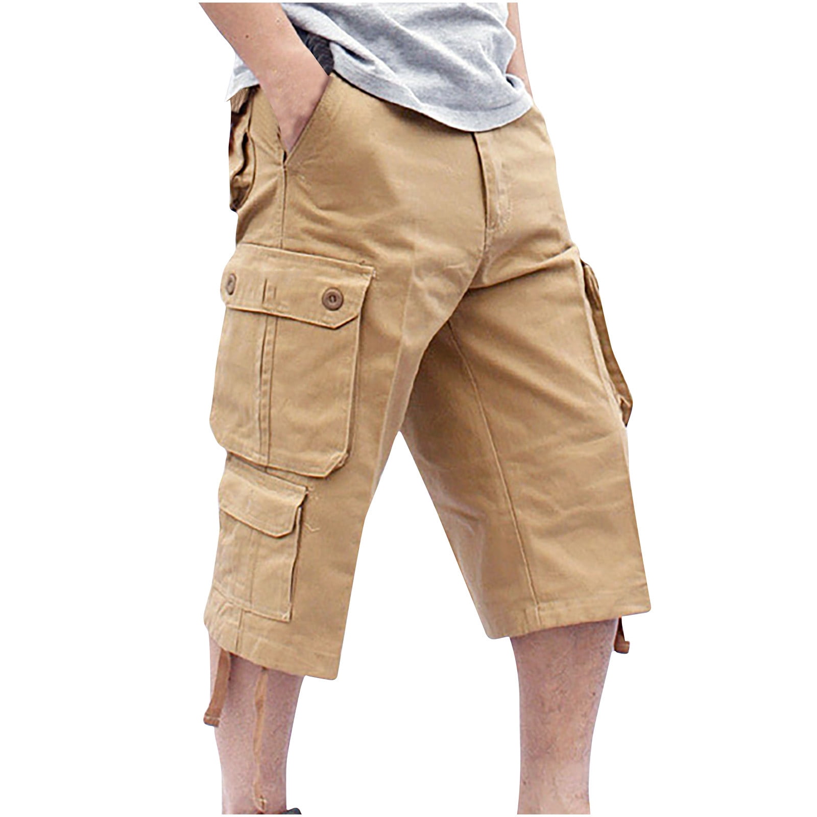 DeHolifer Men's Capri Cargo Shorts Casual Hiking Military Tactical ...