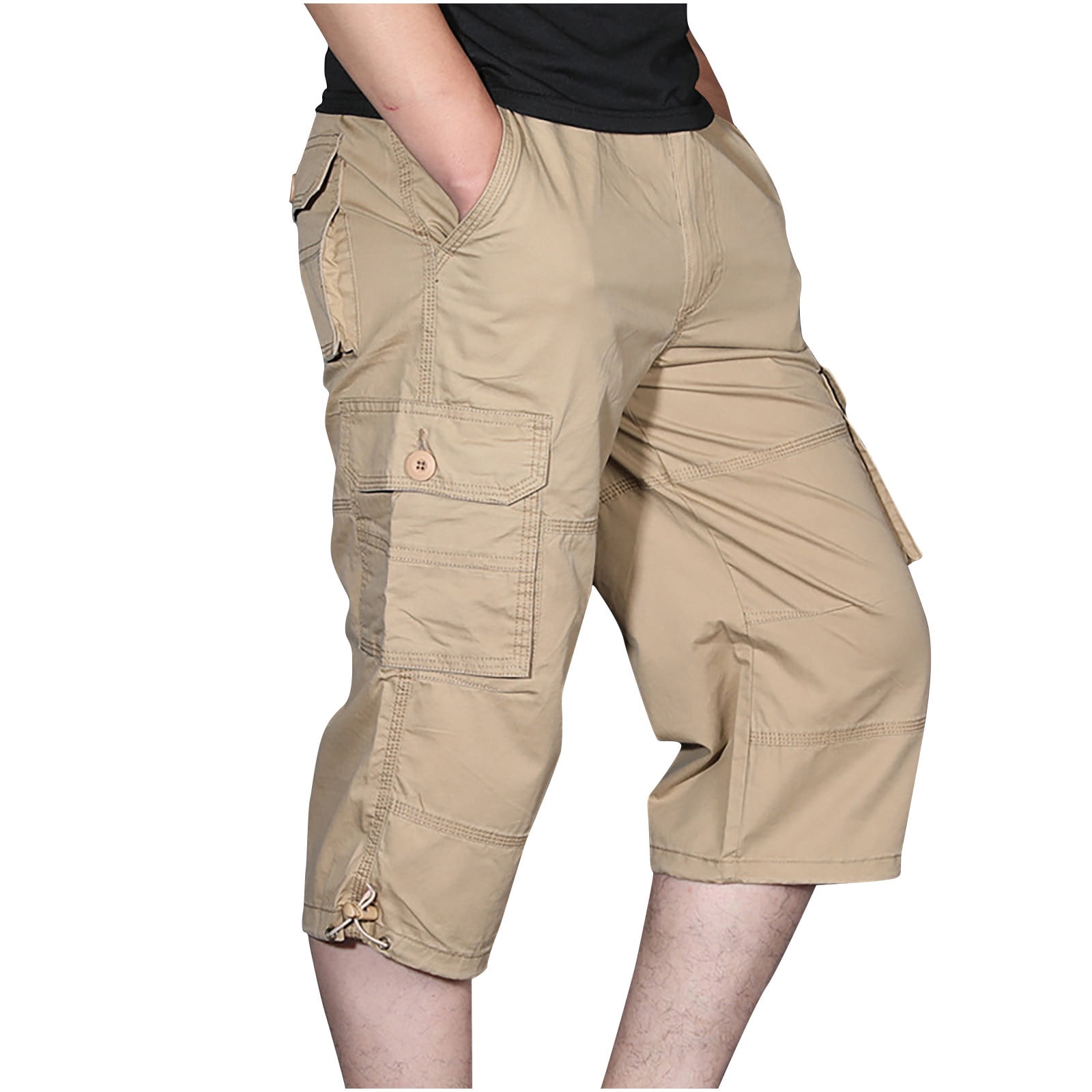 DeHolifer Men's Capri Cargo Shorts Casual Hiking Military Tactical ...