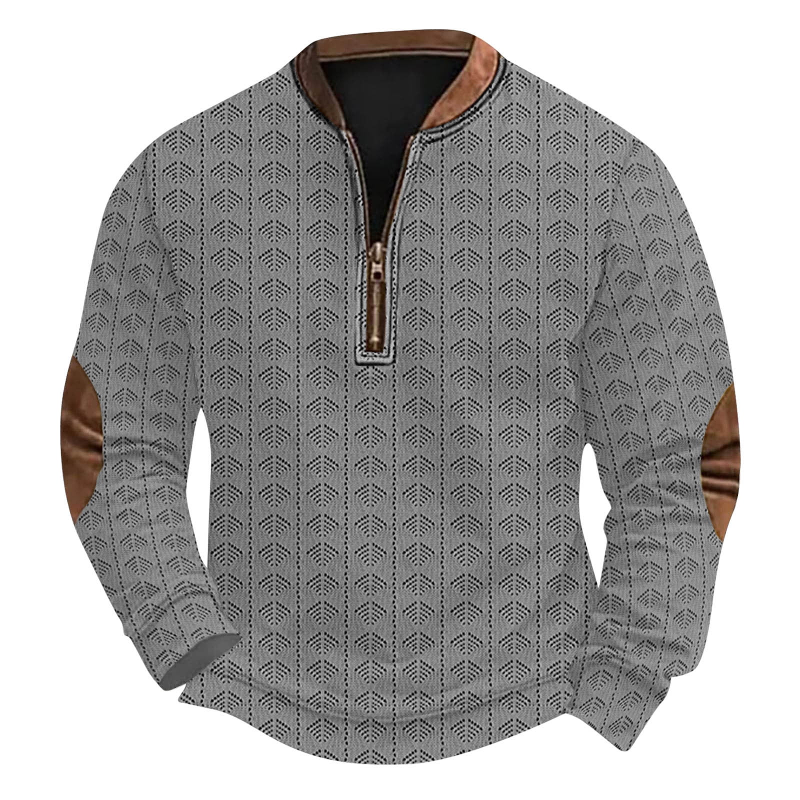 DeHolifer Men's Sweatshirts Plus Size Retro Printed Crewneck Half ...