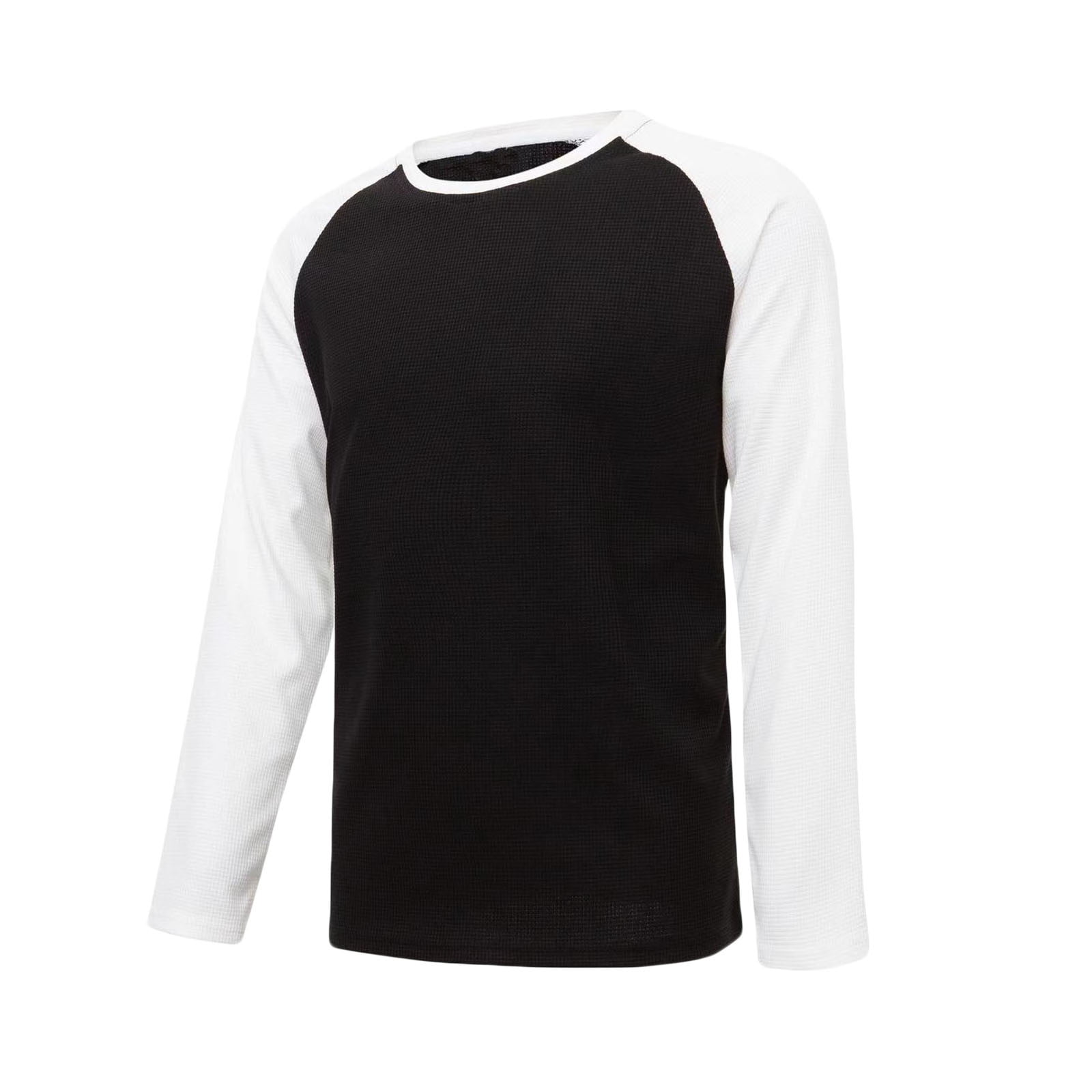 DeHolifer Men's T-Shirts Crewneck Reglan Sleeve Long Sleeve Color Block ...