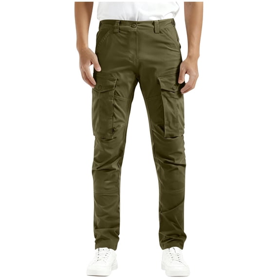 DeHolifer Mens Cargo Pants Work Trousers Straight Leg Joggers Low Rise ...
