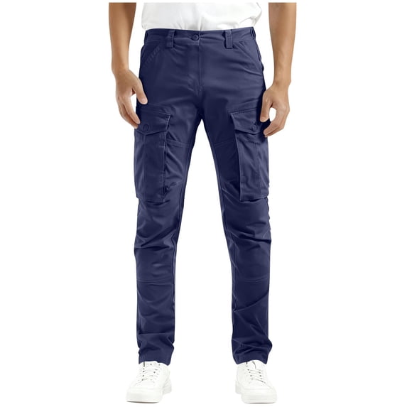 DeHolifer Mens Cargo Pants Work Trousers Straight Leg Joggers Low Rise ...