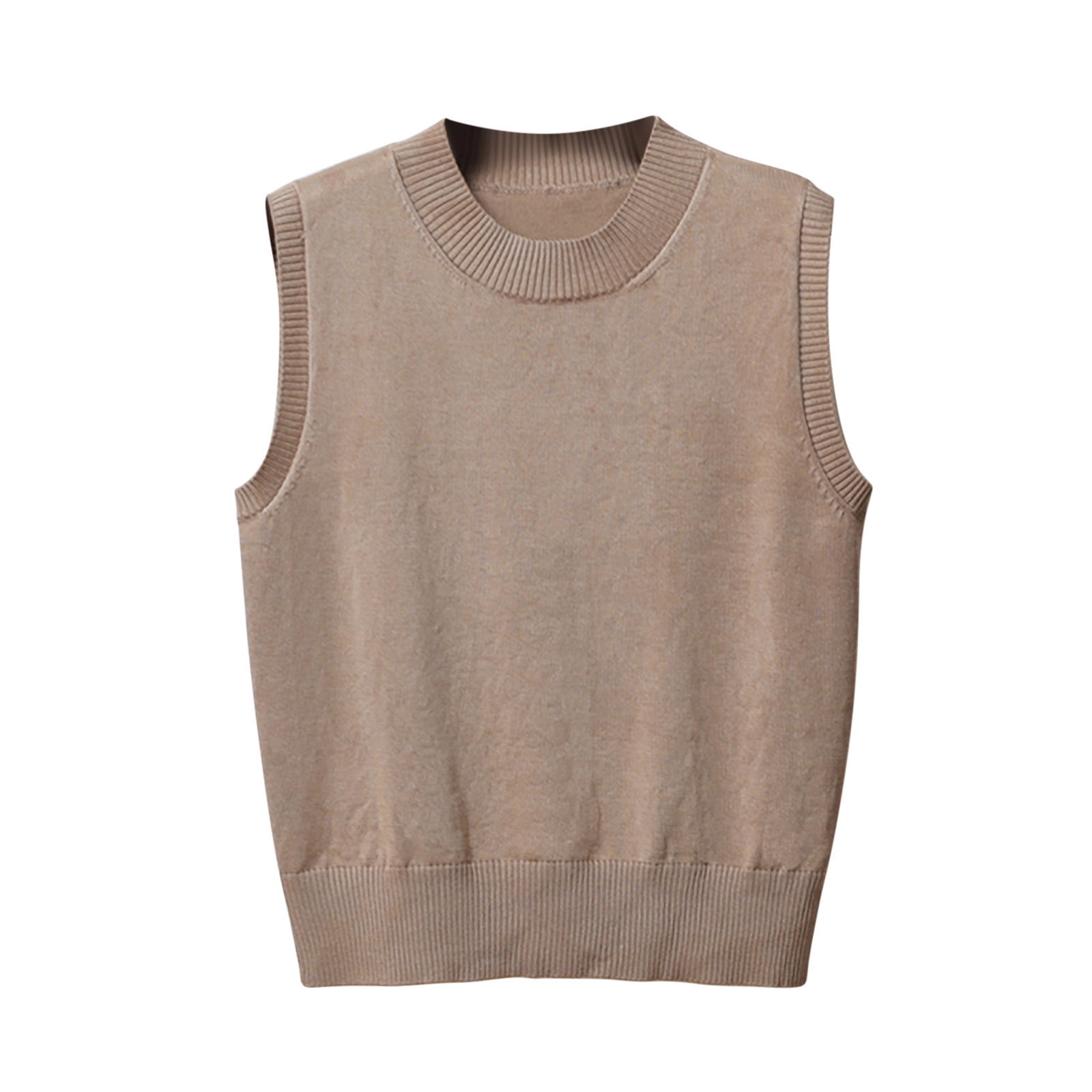 DeHolifer Sweater Vest for Women Fall Winter Sleeveless Crewneck Cable ...