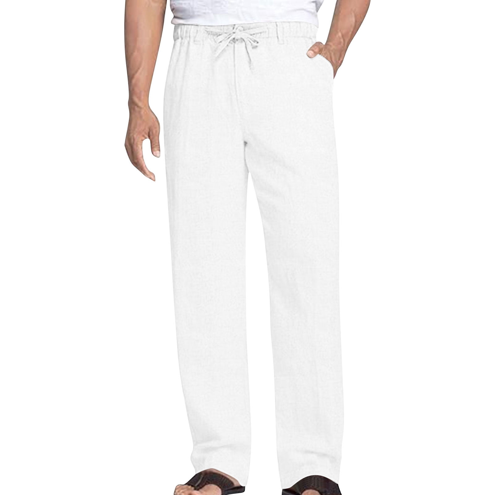 DeHolifer Sweatpants for Men Drawstring Elastic Waist Pants Casual ...