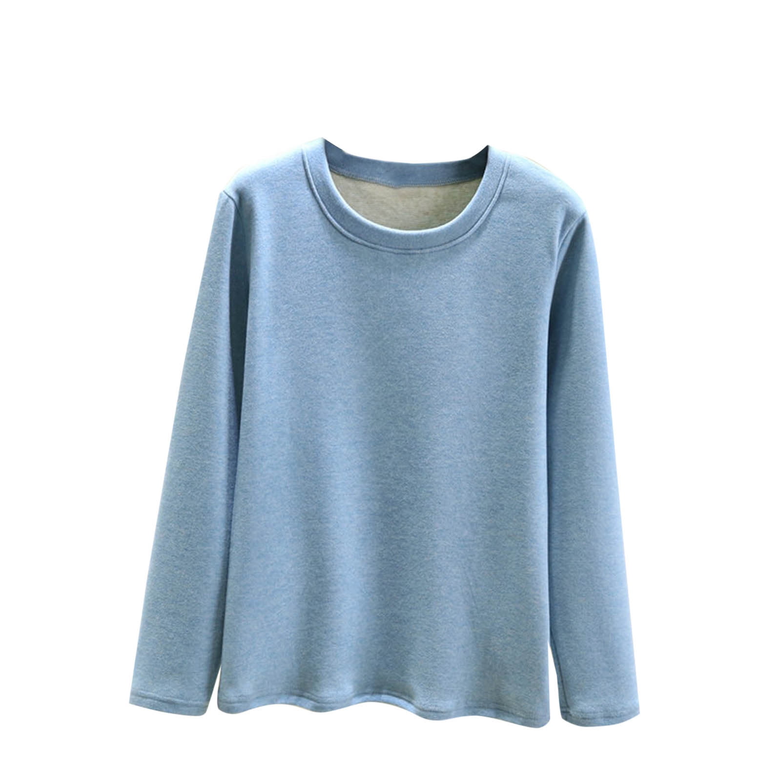 DeHolifer T-Shirts for Women Plus Size Cotton Solid Color Crewneck ...