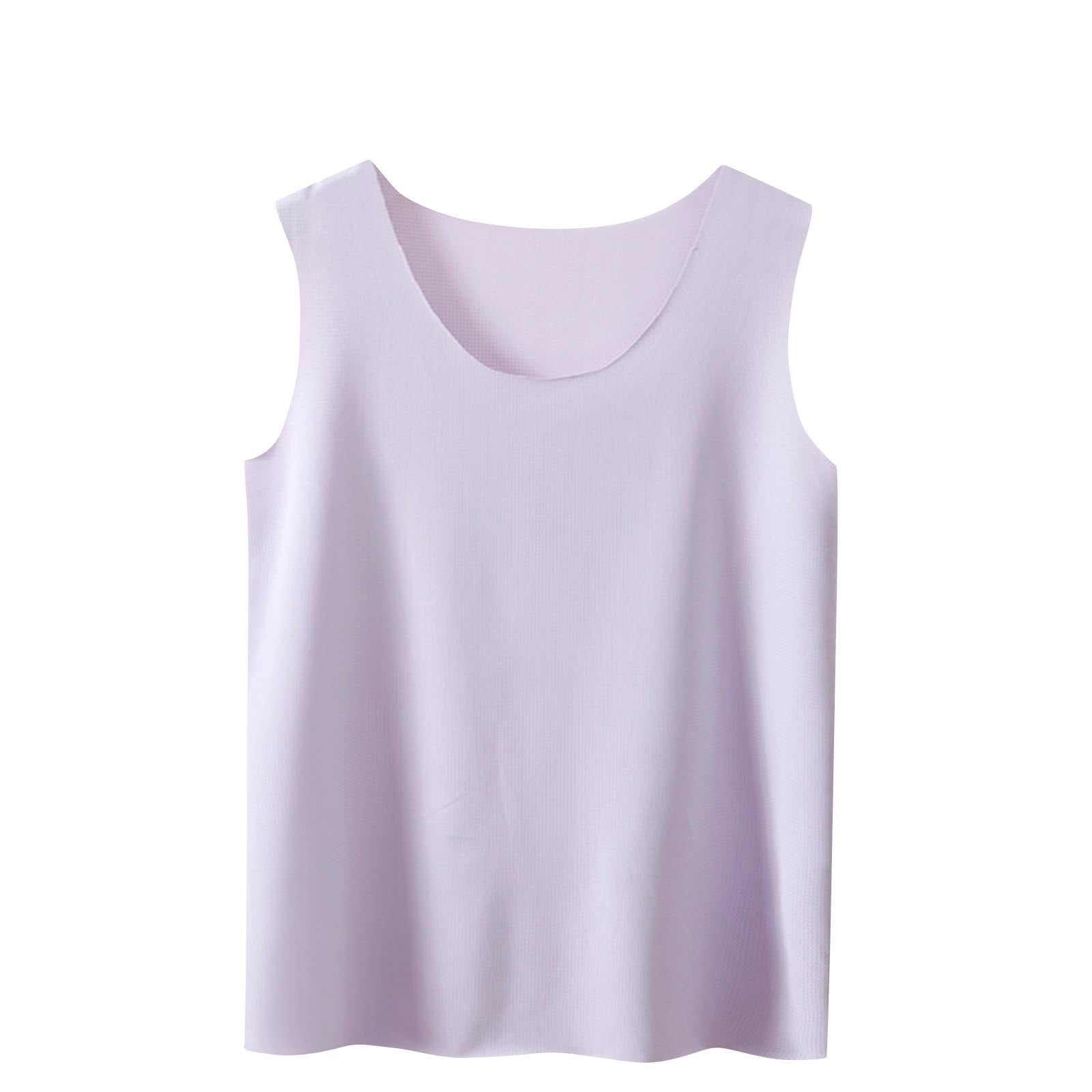 DeHolifer Tank Tops for Girls Crewneck Solid Color Sleeveless ...
