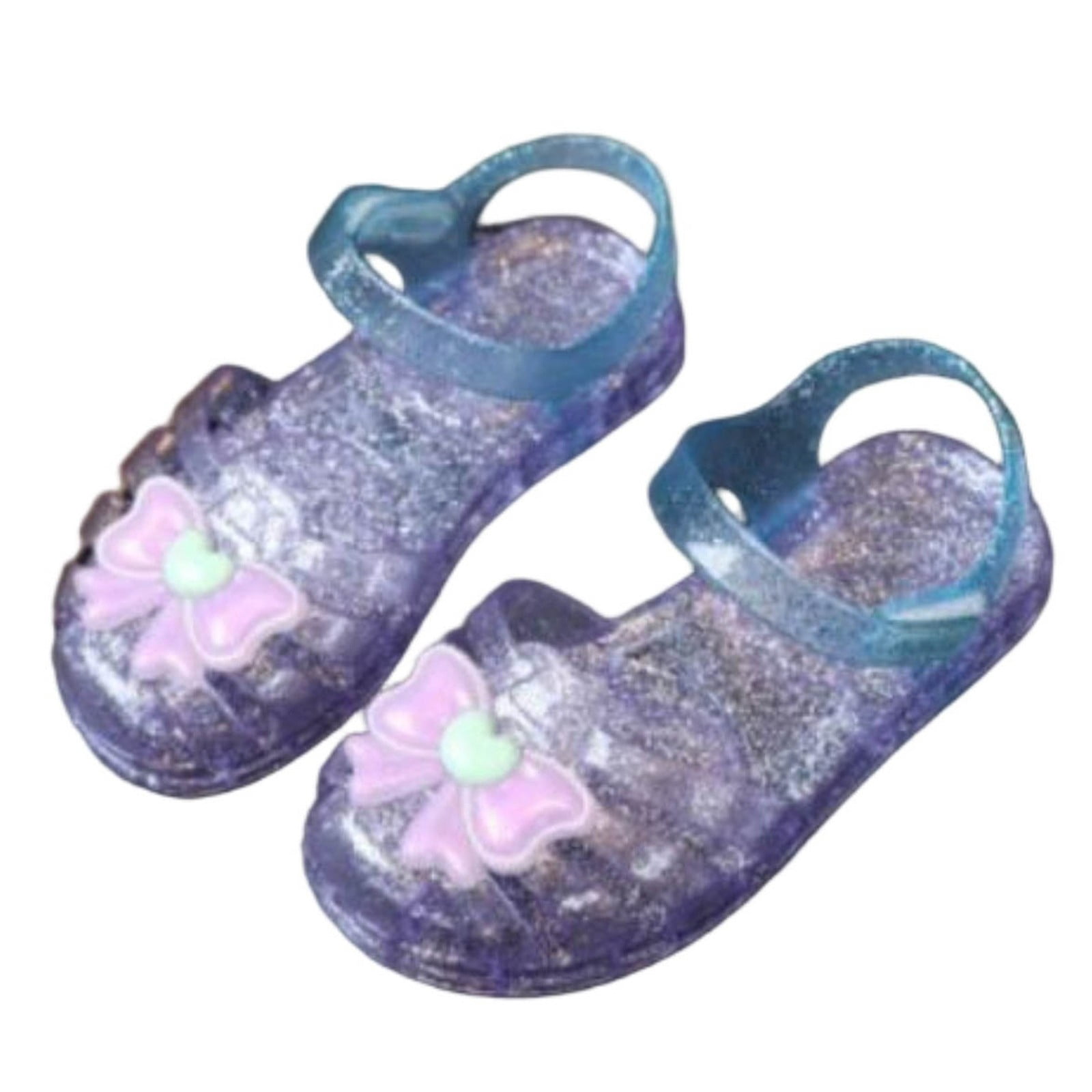 DeHolifer Toddler Sandals Girls Jellies Sandals T-Strap Soft Bottom ...