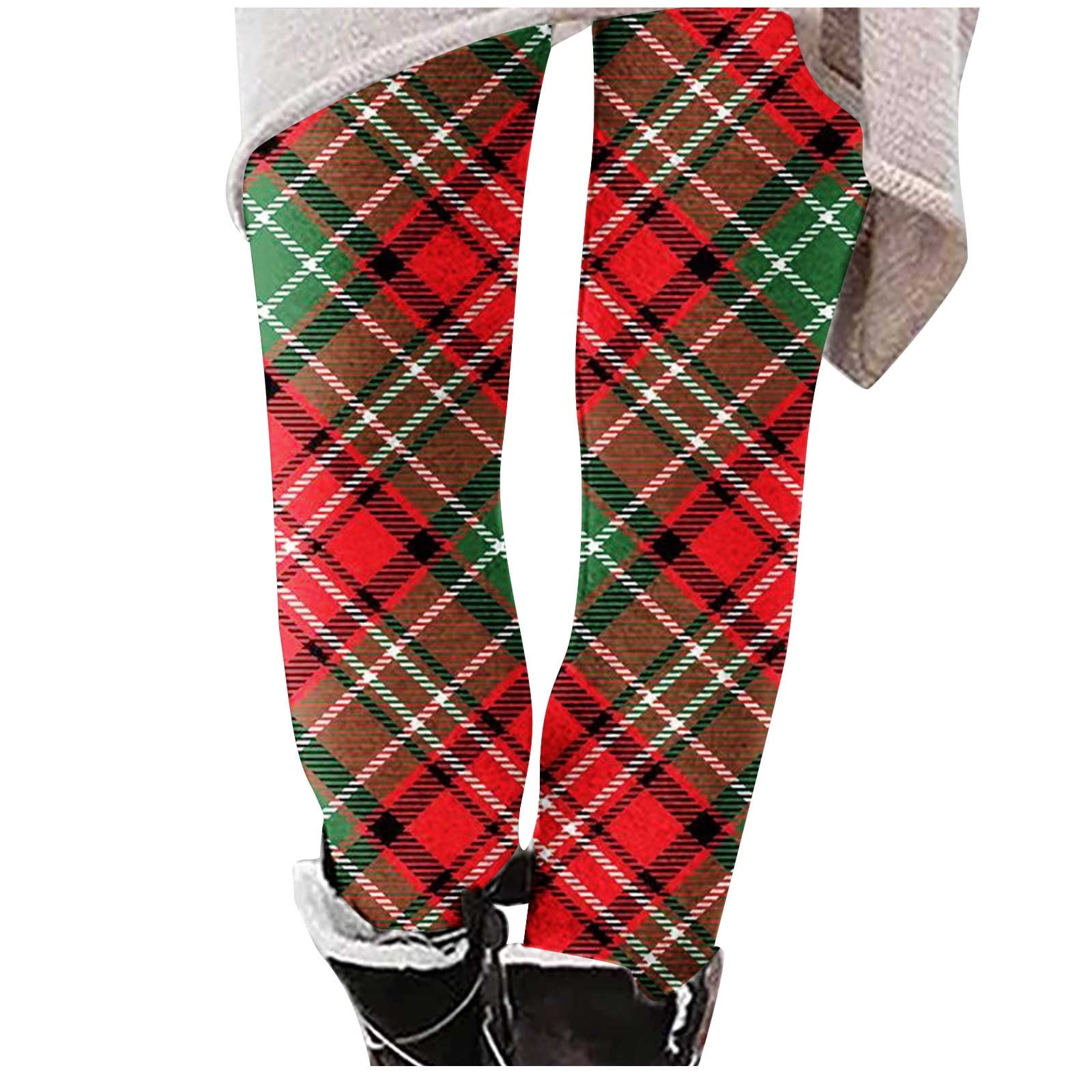 DeHolifer Women Christmas Leggings Plus Size High Waist Workout Pants Tummy Control Printed ...