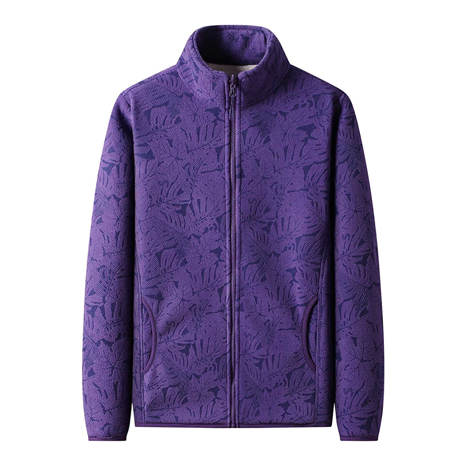 DeHolifer Women Fleece Jacket Long Sleeve Hoodless Lightweight Soft ...