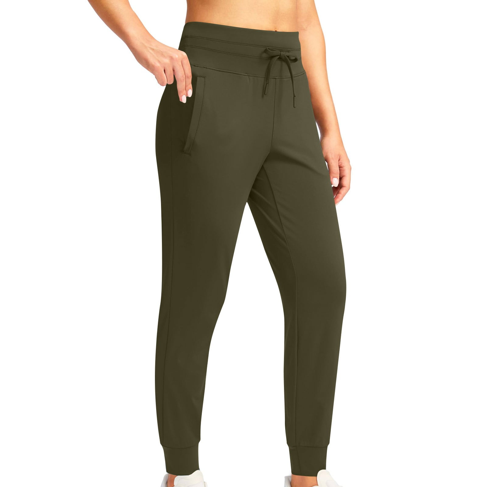 DeHolifer Women's Pants High Waisted Drawstring Running Fitness Pants ...