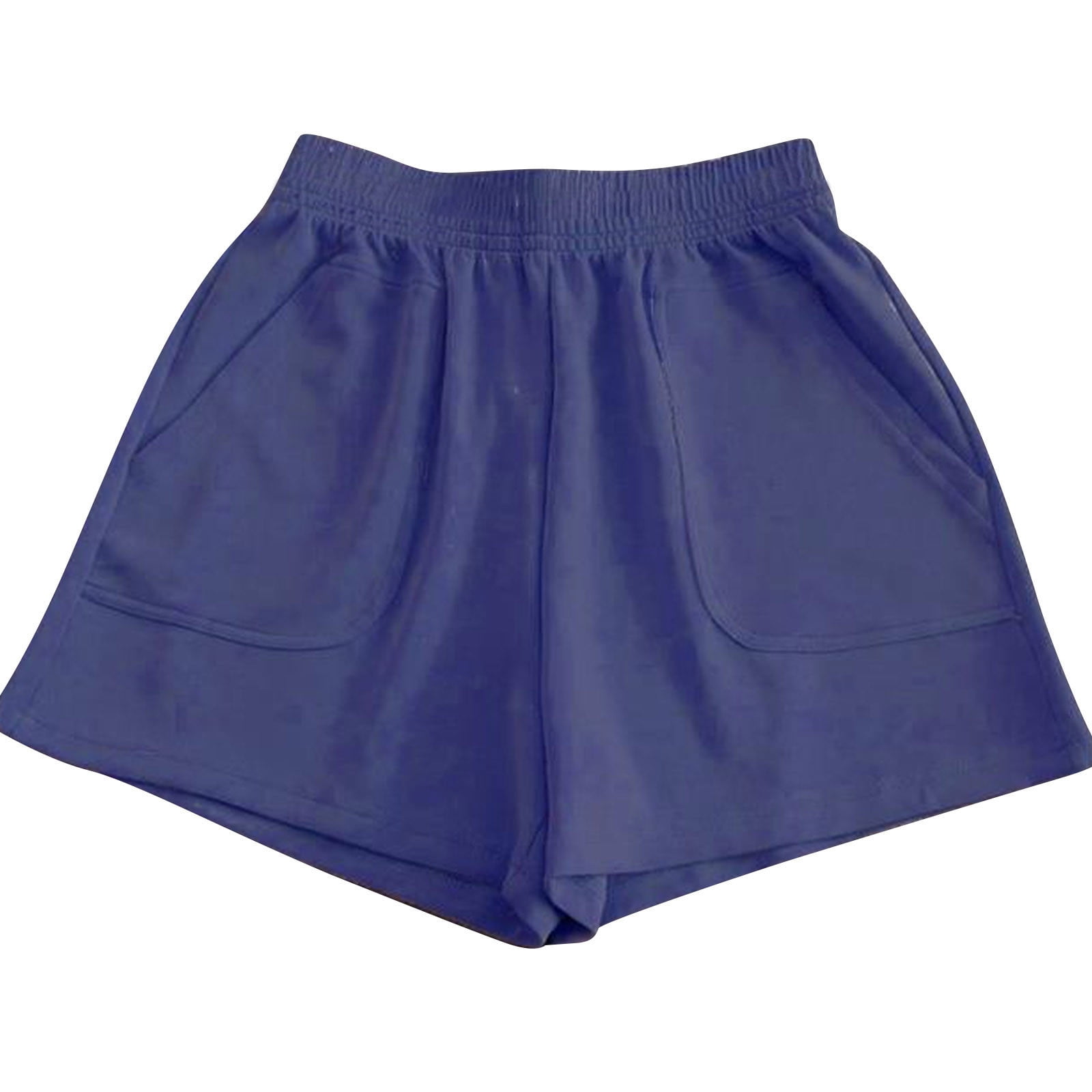 DeHolifer Women's Shorts Cotton Solid Color High Waisted Loose Wide Leg ...