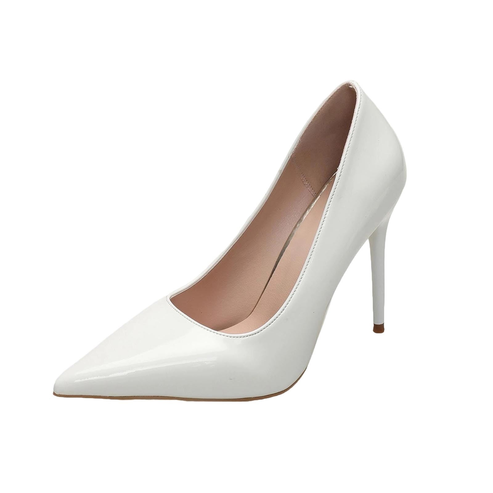 DeHolifer Womens Pumps High Heels Shiny Pointed Toe Dress Work Wedding ...