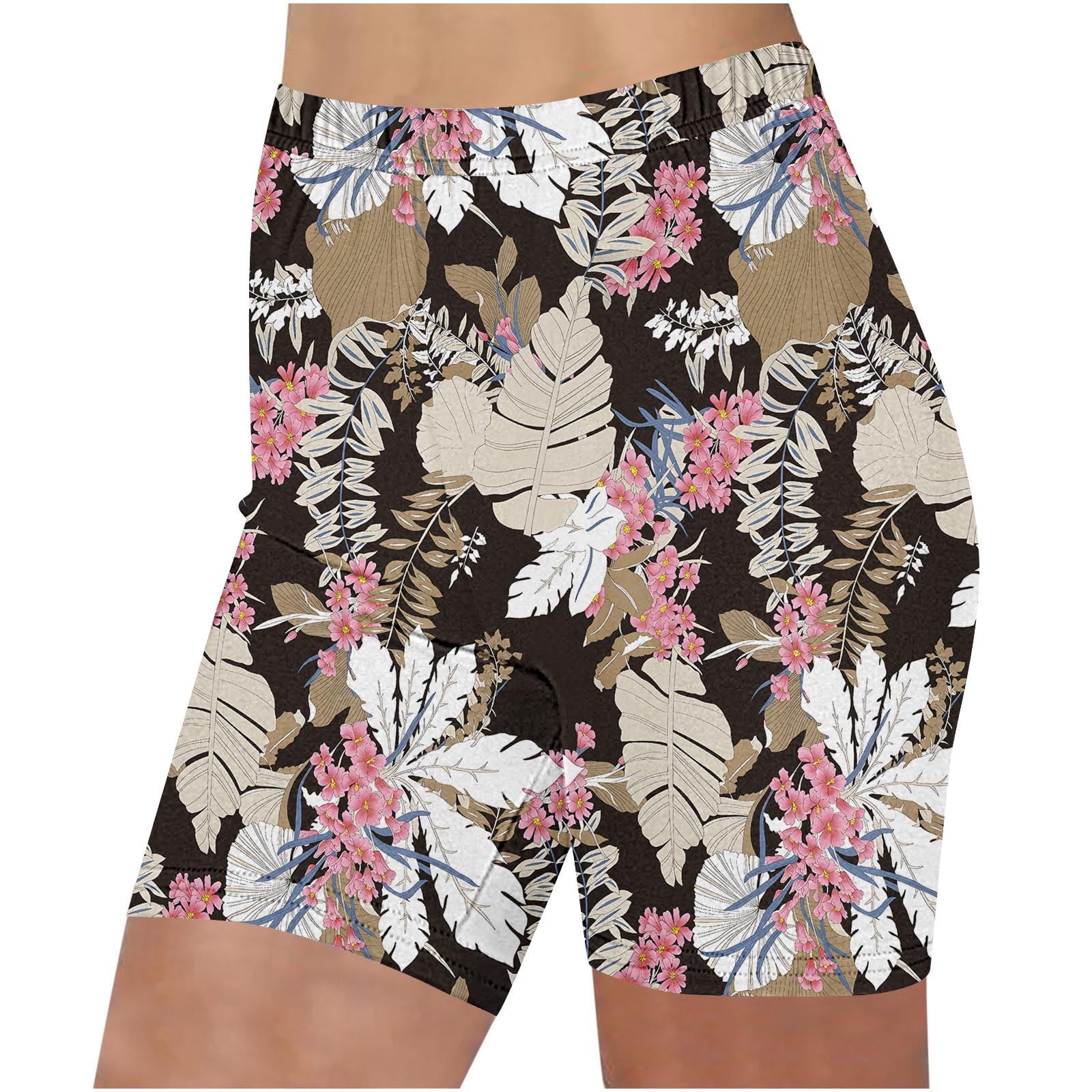 DeHolifer Womens Yoga Shorts High Waisted Tummy Control Floral Print ...
