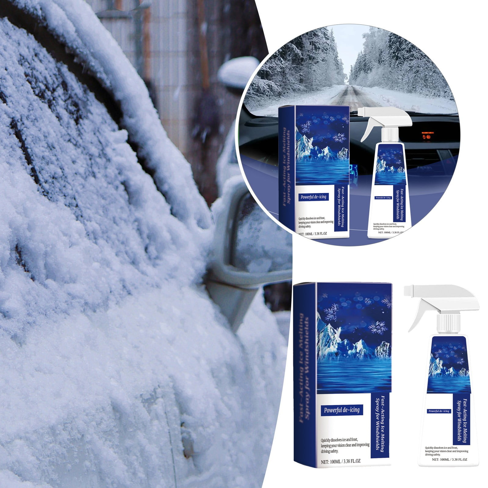 DeIcer for Car Windshield Defroster Window Snow Spray Deicing Spray ...