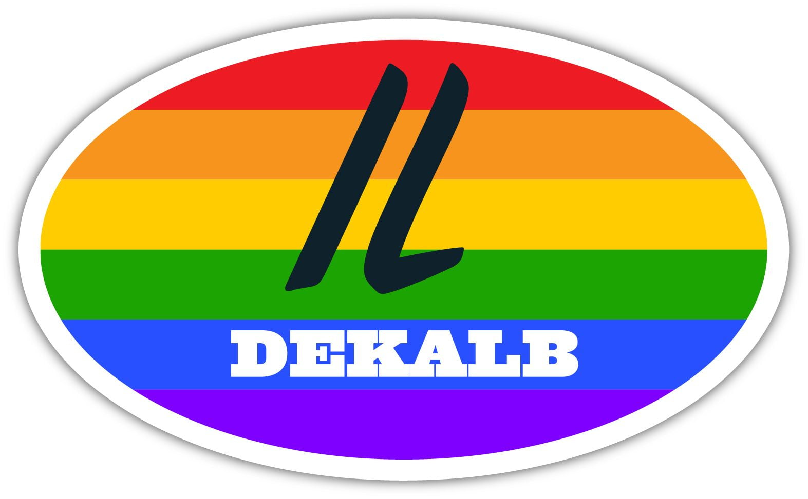 DeKalb IL Illinois DeKalb County Rainbow Pride Flag 6 Stripes Pride ...