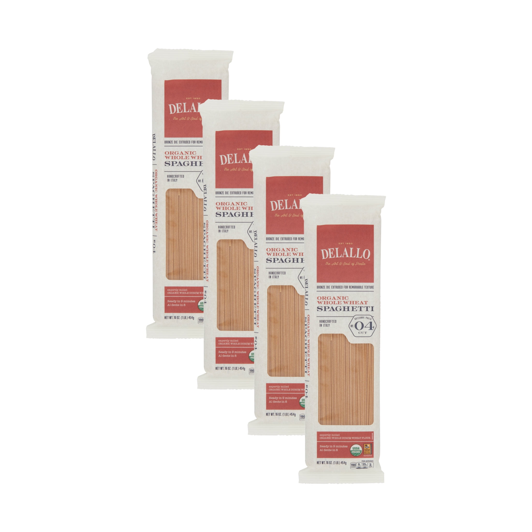 DeLallo, 100% Organic, Whole Wheat Spaghetti, Made in Italy, Made with ...