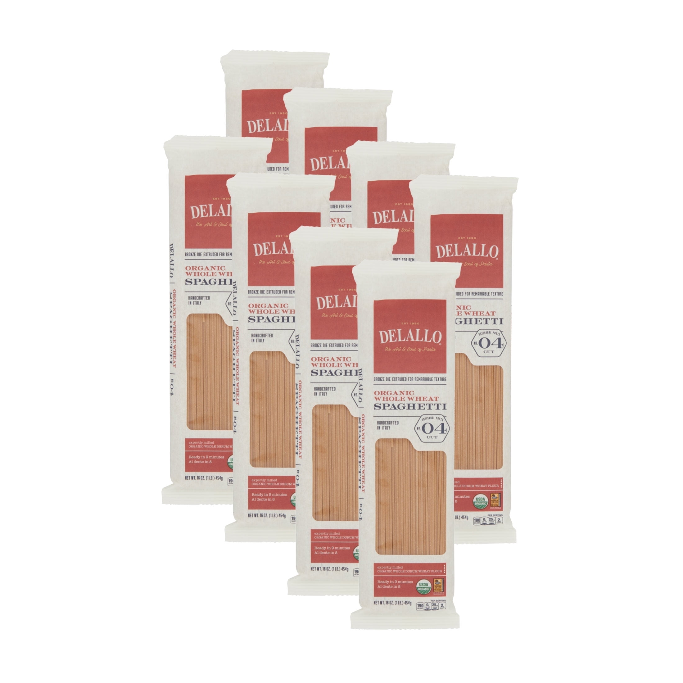 DeLallo, 100% Organic, Whole Wheat Spaghetti, Made in Italy, Made with ...