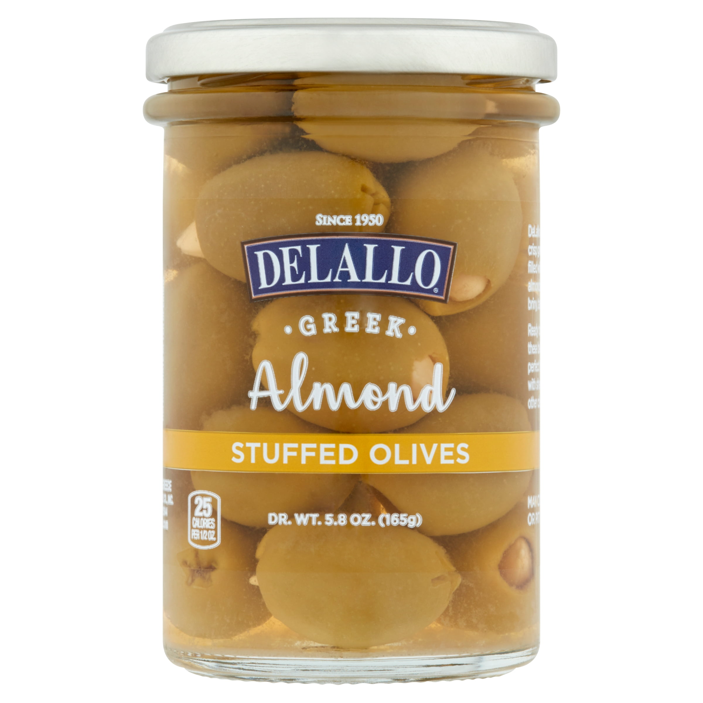 DeLallo Almond Stuffed Greek Olives, 5.8 oz - Walmart.com