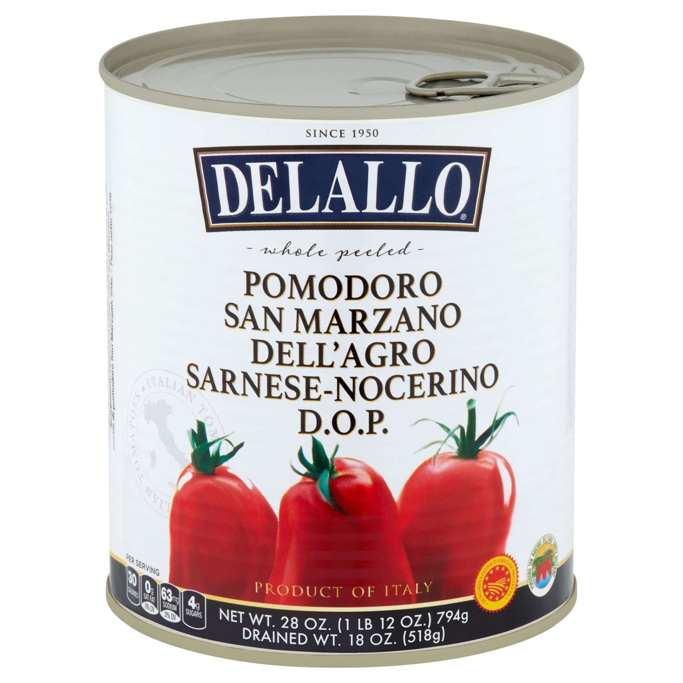 DeLallo DOP San Marzano Whole Tomatoes, Non-GMO, Gluten Free, Product ...