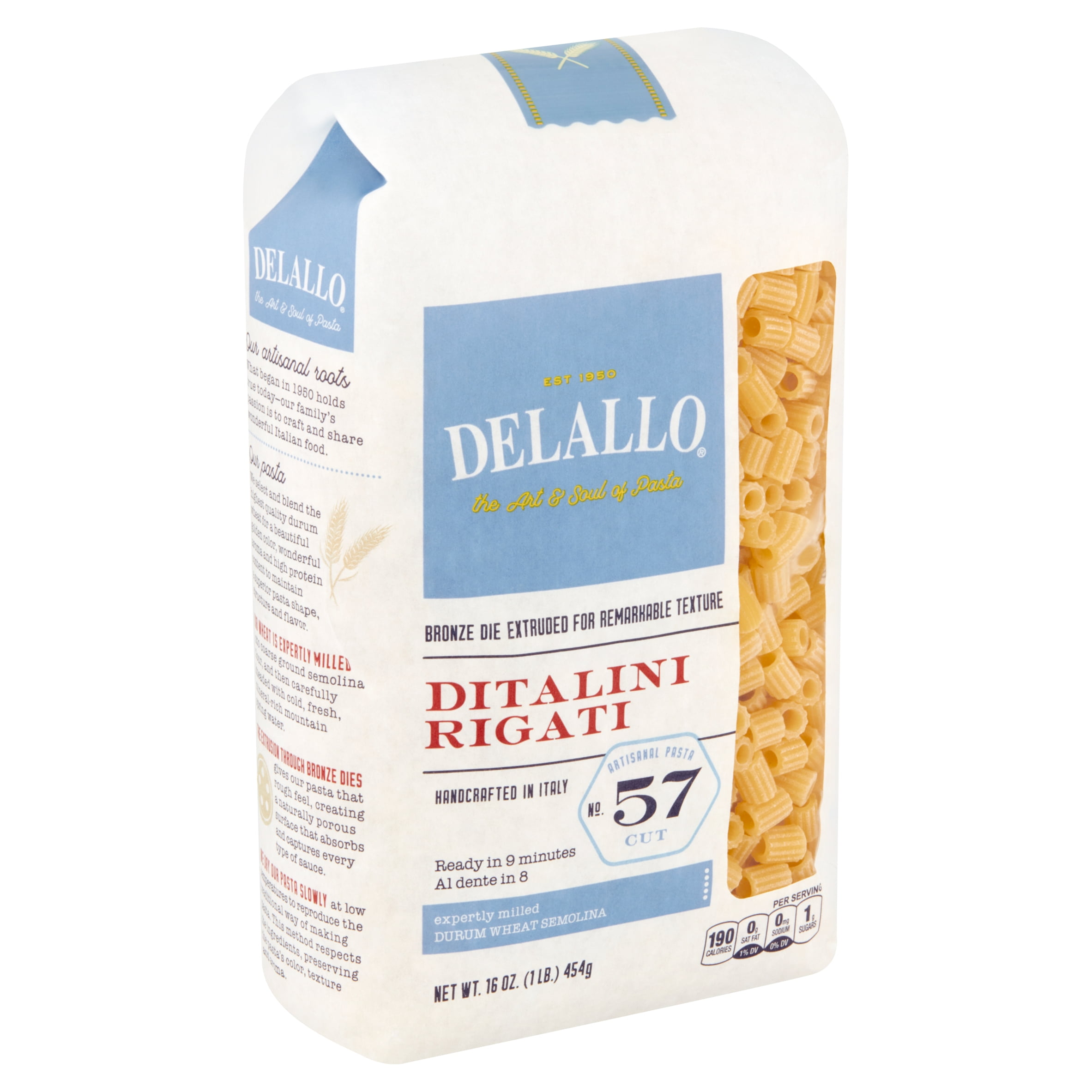 DeLallo, Ditalini Pasta, Tiny Tube Shaped, Made in Italy, Cooks in 9 ...