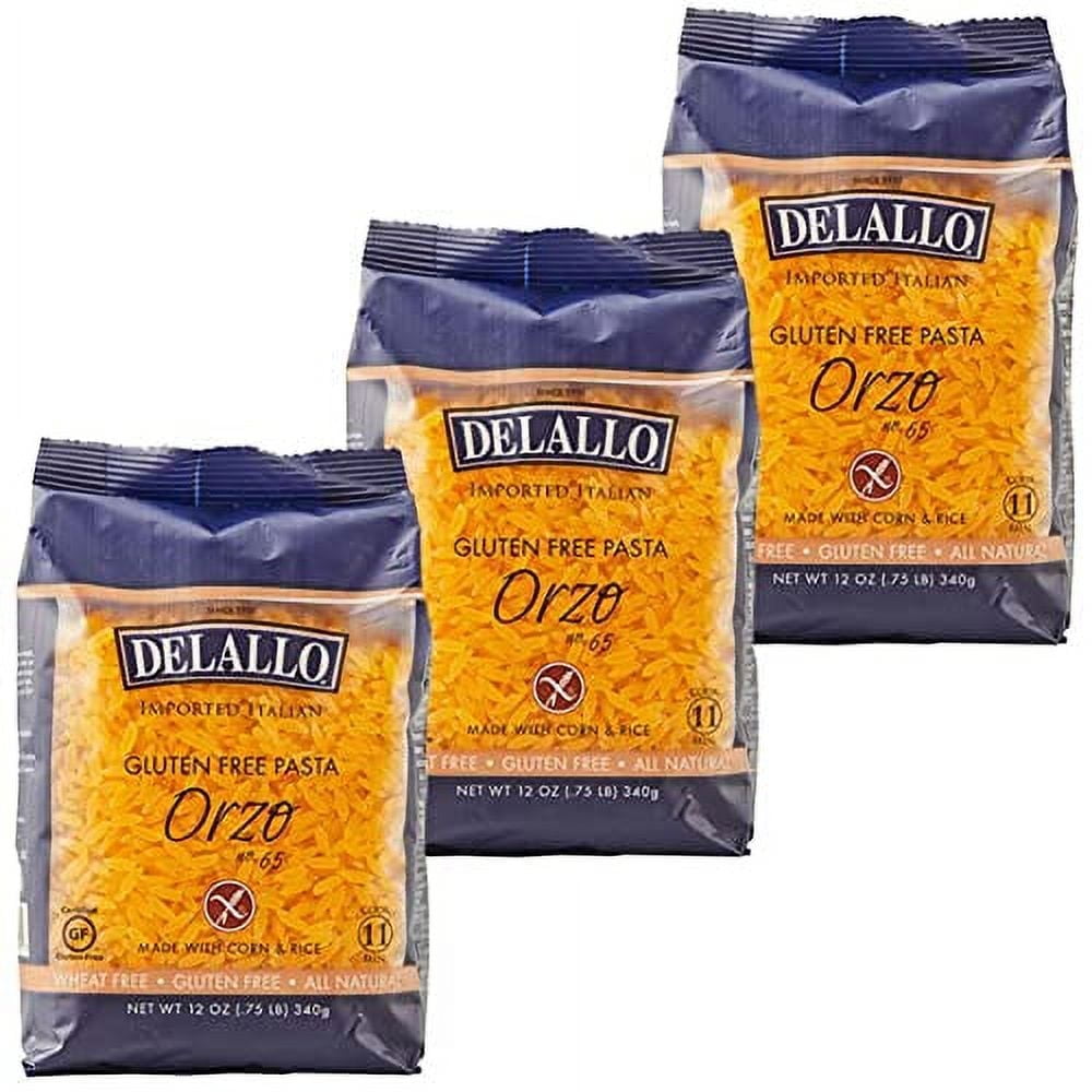 DeLallo Gluten Free Orzo Pasta, Non-GMO, Made with Corn and Rice Flour ...
