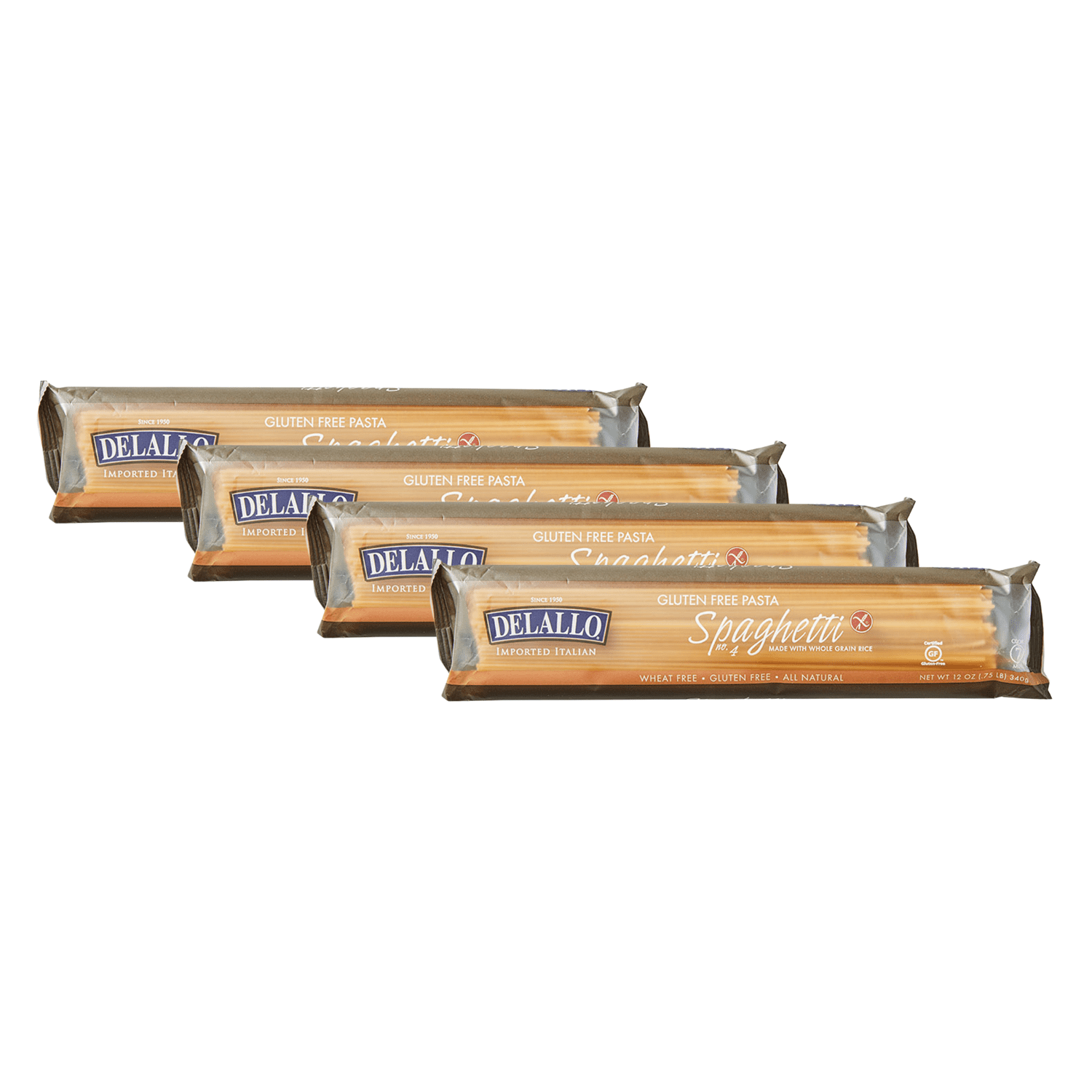 DeLallo Gluten Free Spaghetti Pasta, Whole Grain, Made with Brown Rice ...