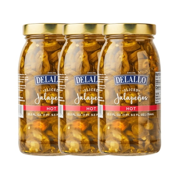 DeLallo, Hot Sliced Jalapeno Peppers, 25.5 oz Jar, Pack of 3 - Walmart.com