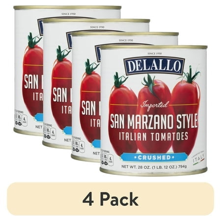 (4 pack) DeLallo Imported San Marzano Style Italian Crushed Sweet ...