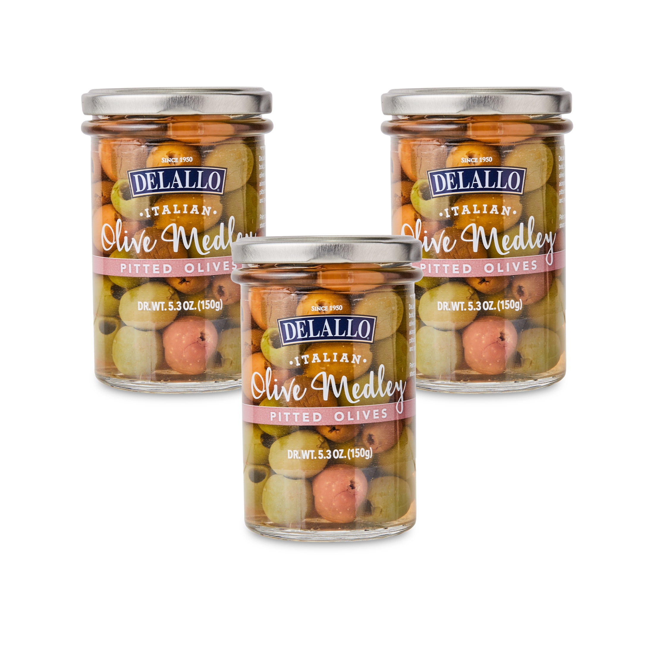DeLallo Italian Pitted Olive Medley, 5.3 oz Jar, (3 Pack) - Walmart.com