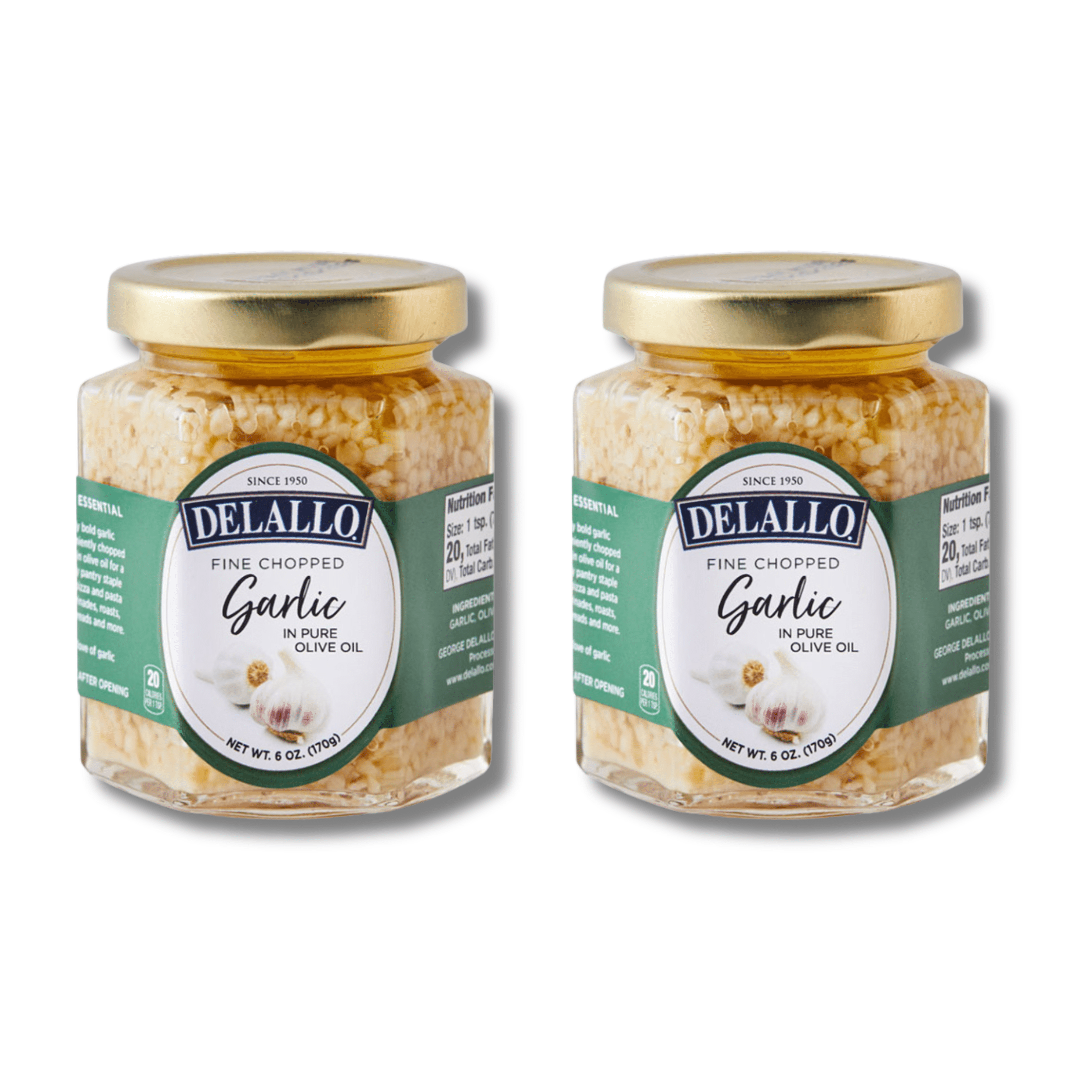 DeLallo Minced Garlic in Olive Oil, Non-GMO, 6 oz Jar, (2 Pack ...
