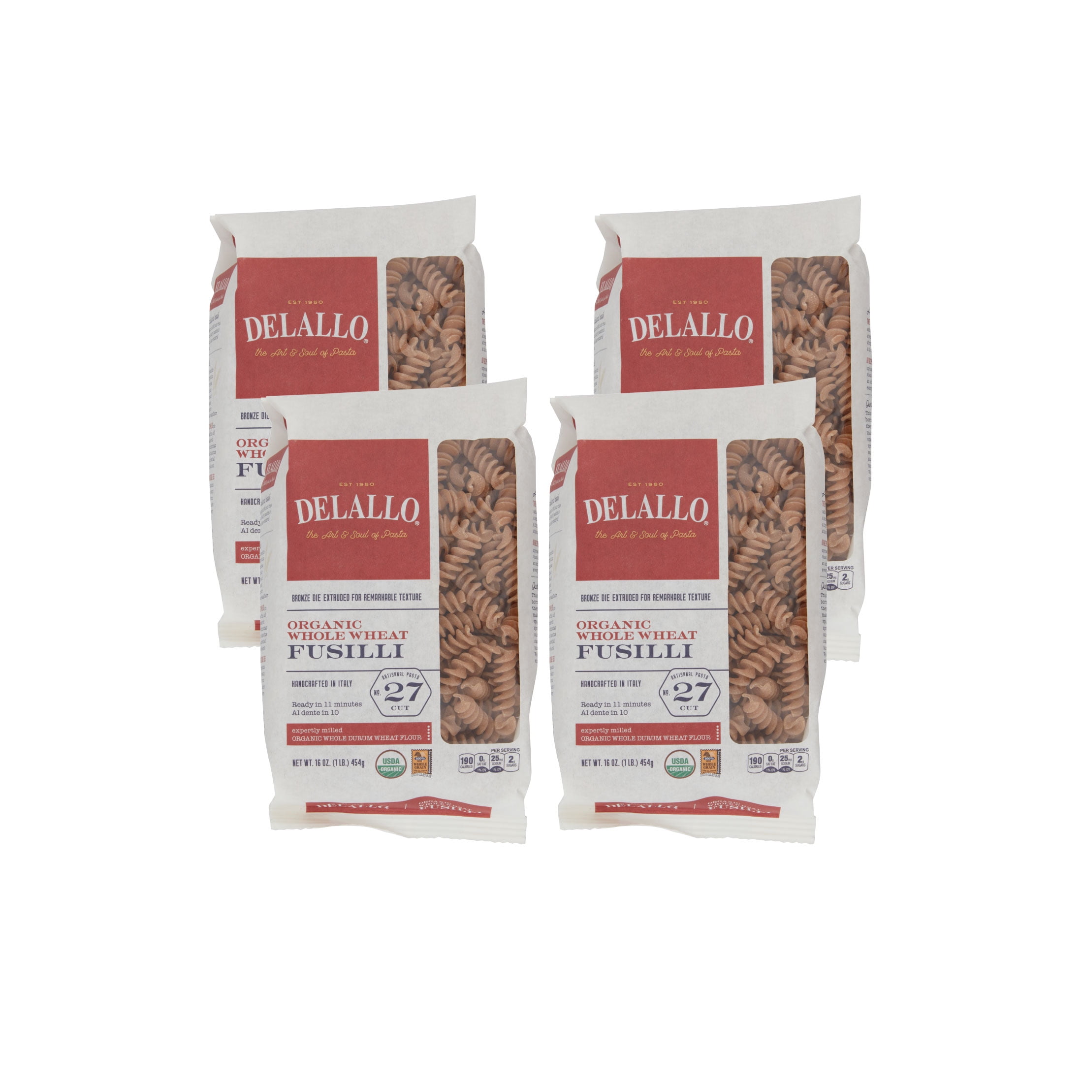 DeLallo, Organic, Whole Grain, Whole Wheat Fusilli Pasta, Short-Cut ...