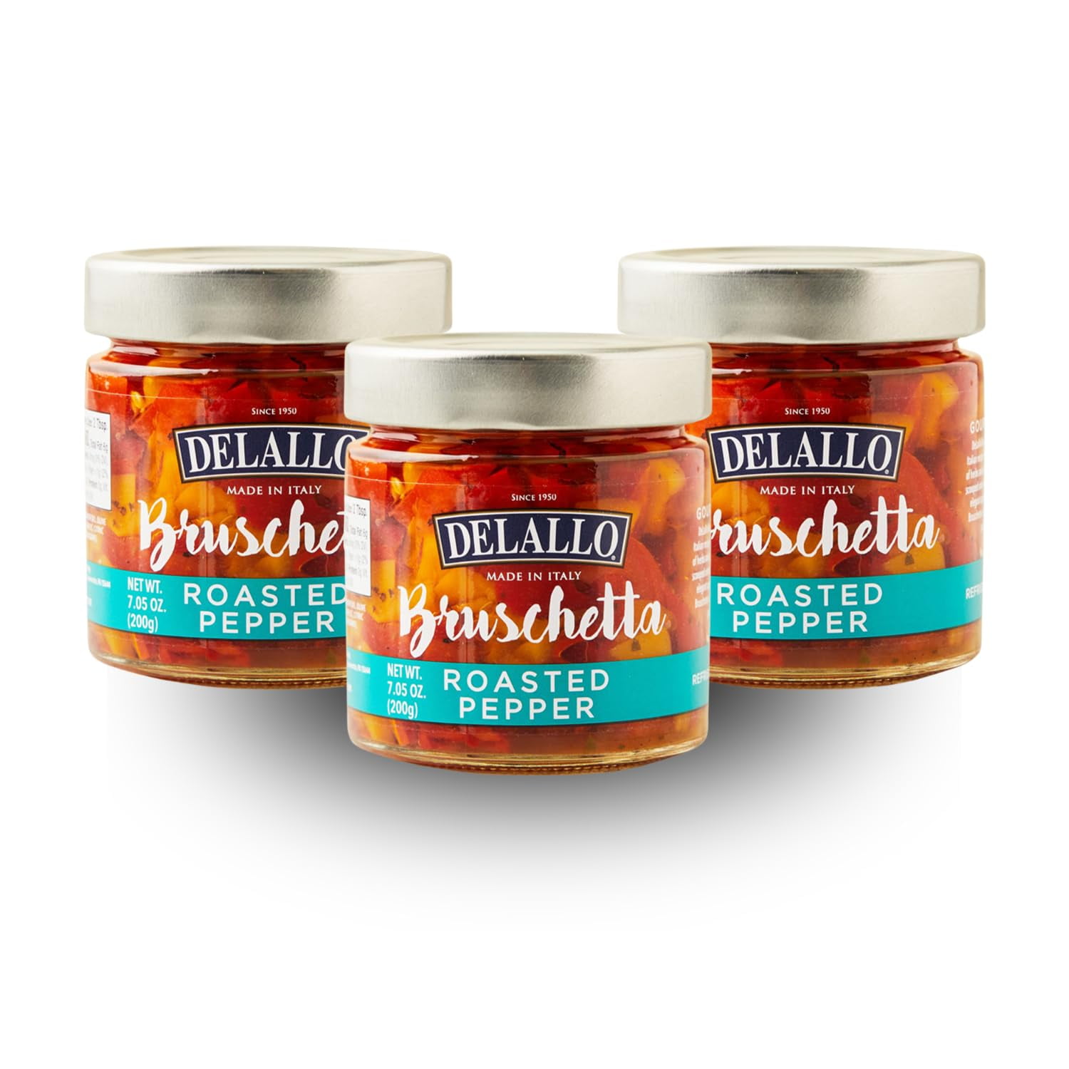 DeLallo Roasted MQH2 Pepper Bruschetta Topping, 7.05 oz. Jar, (3 Pack ...