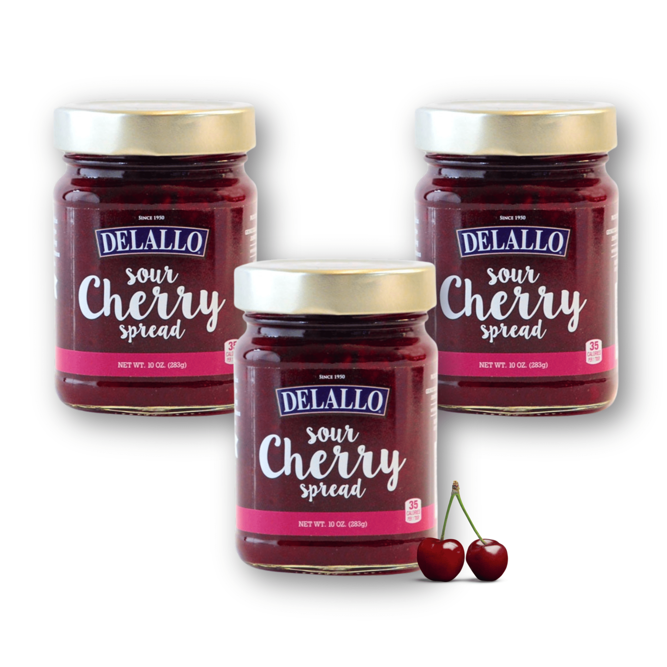 DeLallo Sour Cherry Jam Spread, Non-GMO, Vegan, 10 oz Jar, (3 Pack ...