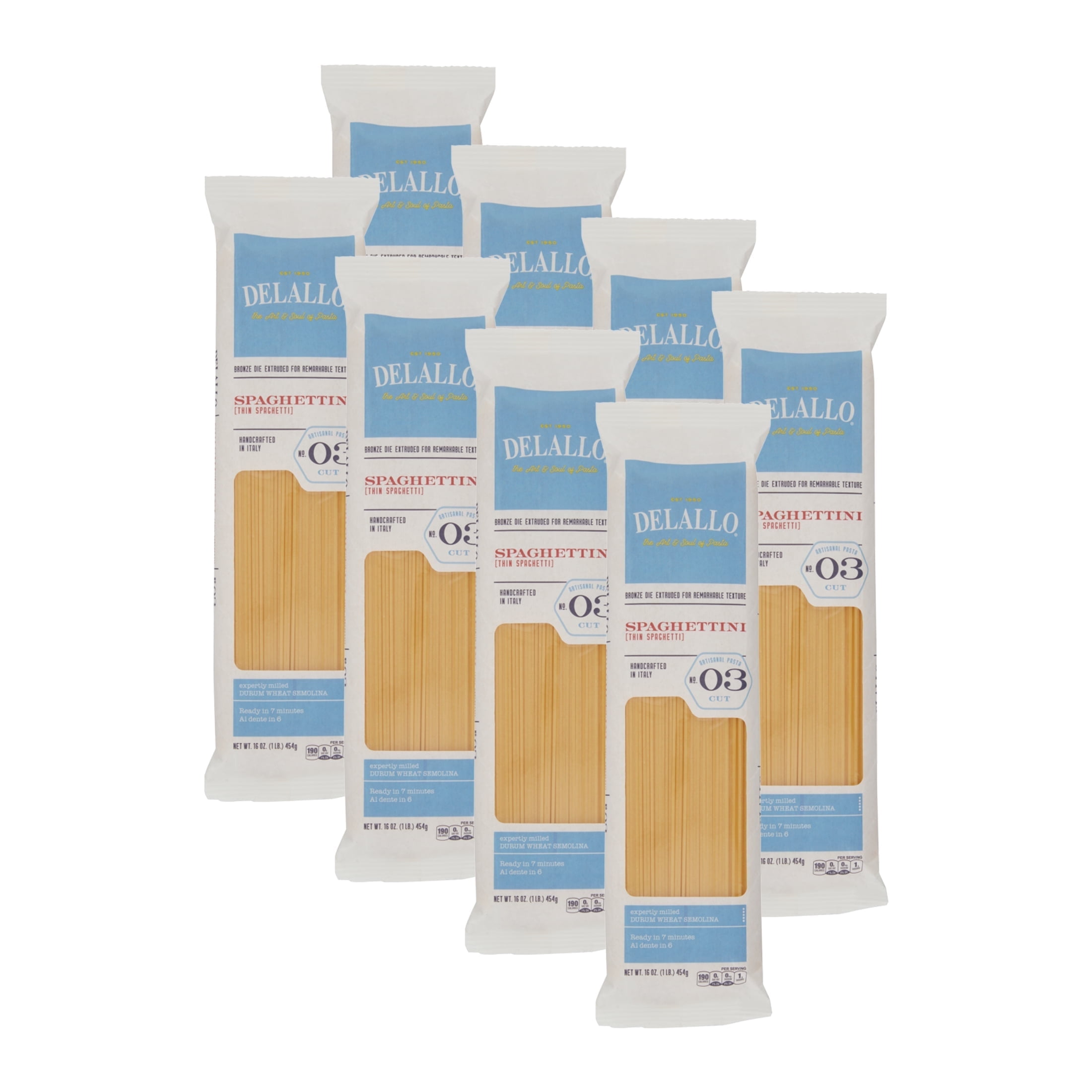 DeLallo Thin Spaghetti Pasta, Made in Italy, Non-GMO, Kosher, Vegan, 1 ...