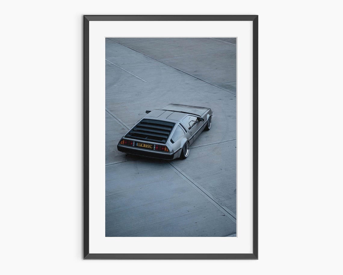 DeLorean Sports Car Wall Art Car Retro Car Vintage Car Museum Quality ...