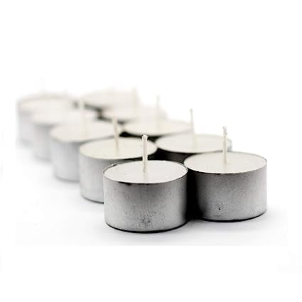 DeLush Tealight Candles 100 Pure Wax Unscented Pack of 50 Long Burning ...