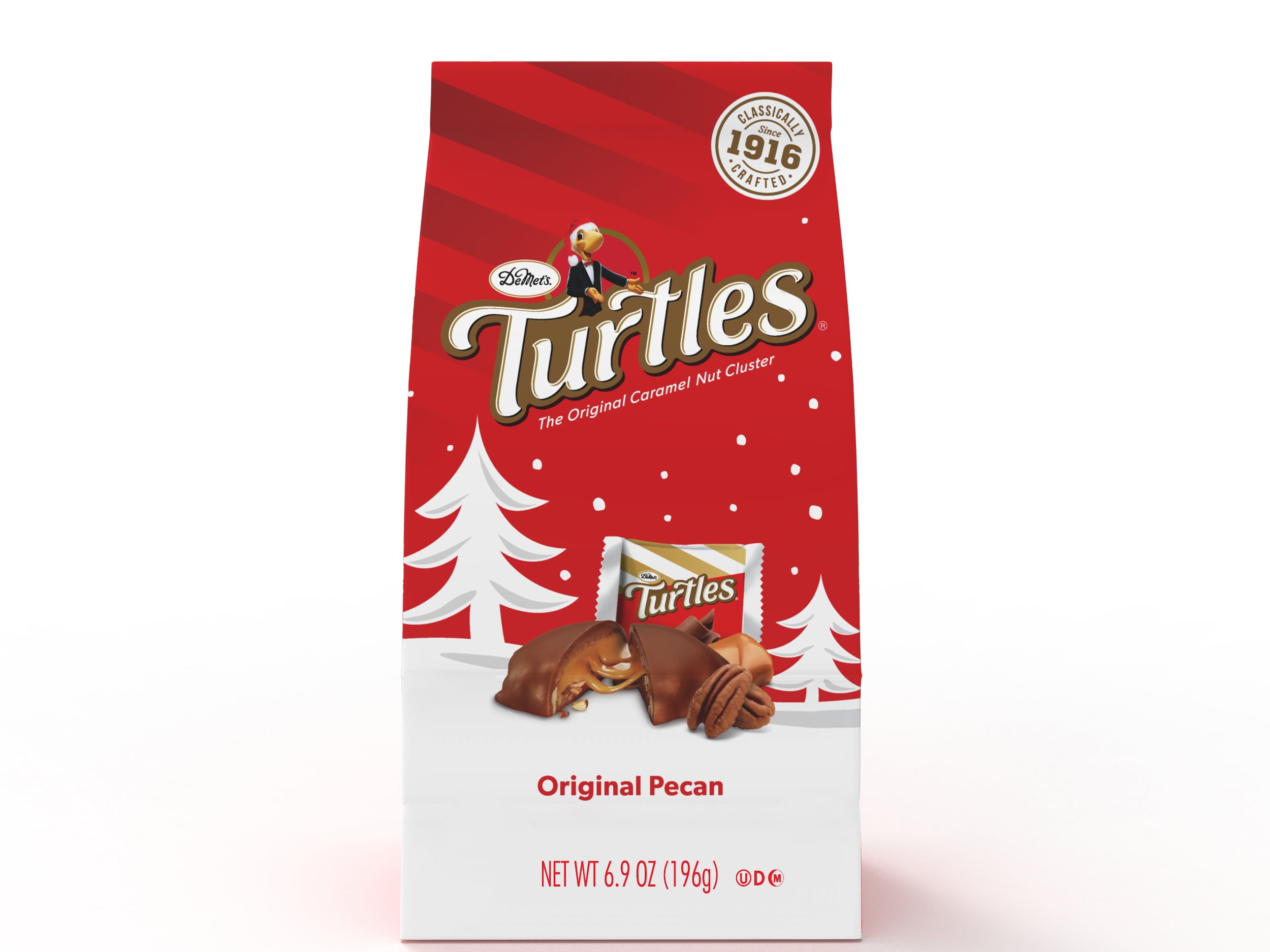 DeMet's Turtles, Original Milk Chocolate Pecan Holiday Bag, 6.9oz ...