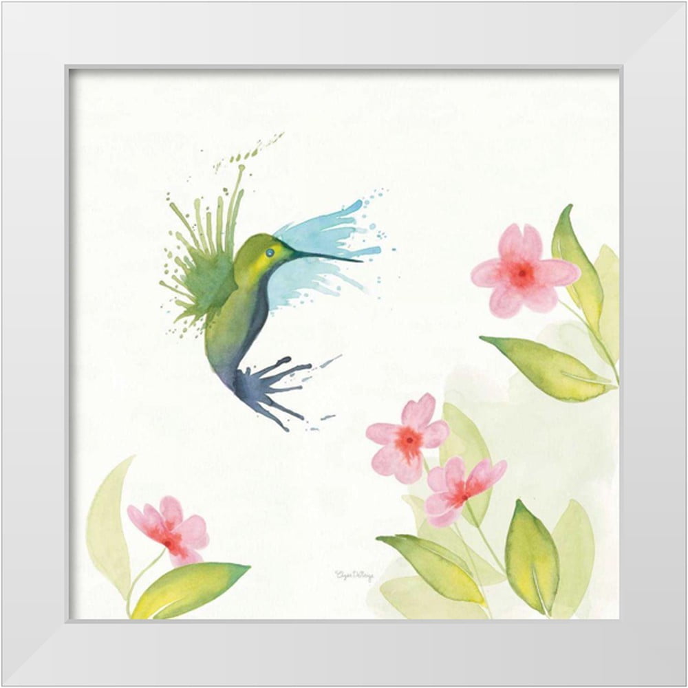 DeNeige, Elyse 15x15 White Modern Wood Framed Museum Art Print Titled - Flit I - Walmart.com