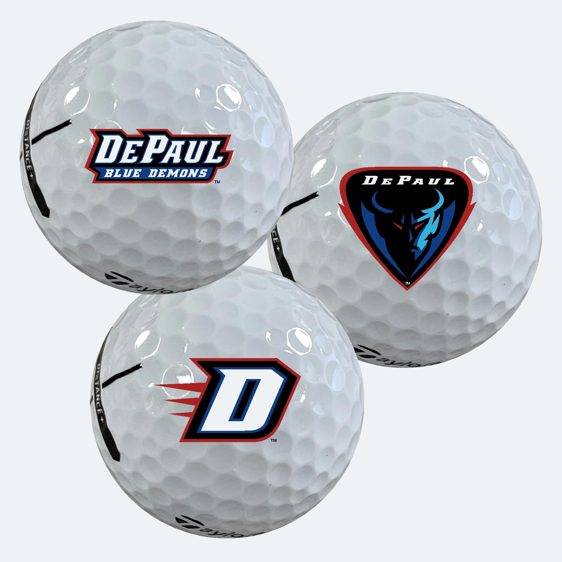 DePaul Blue Demons Logo Edition Taylormade Distance+ Golf Balls 12-Pack ...
