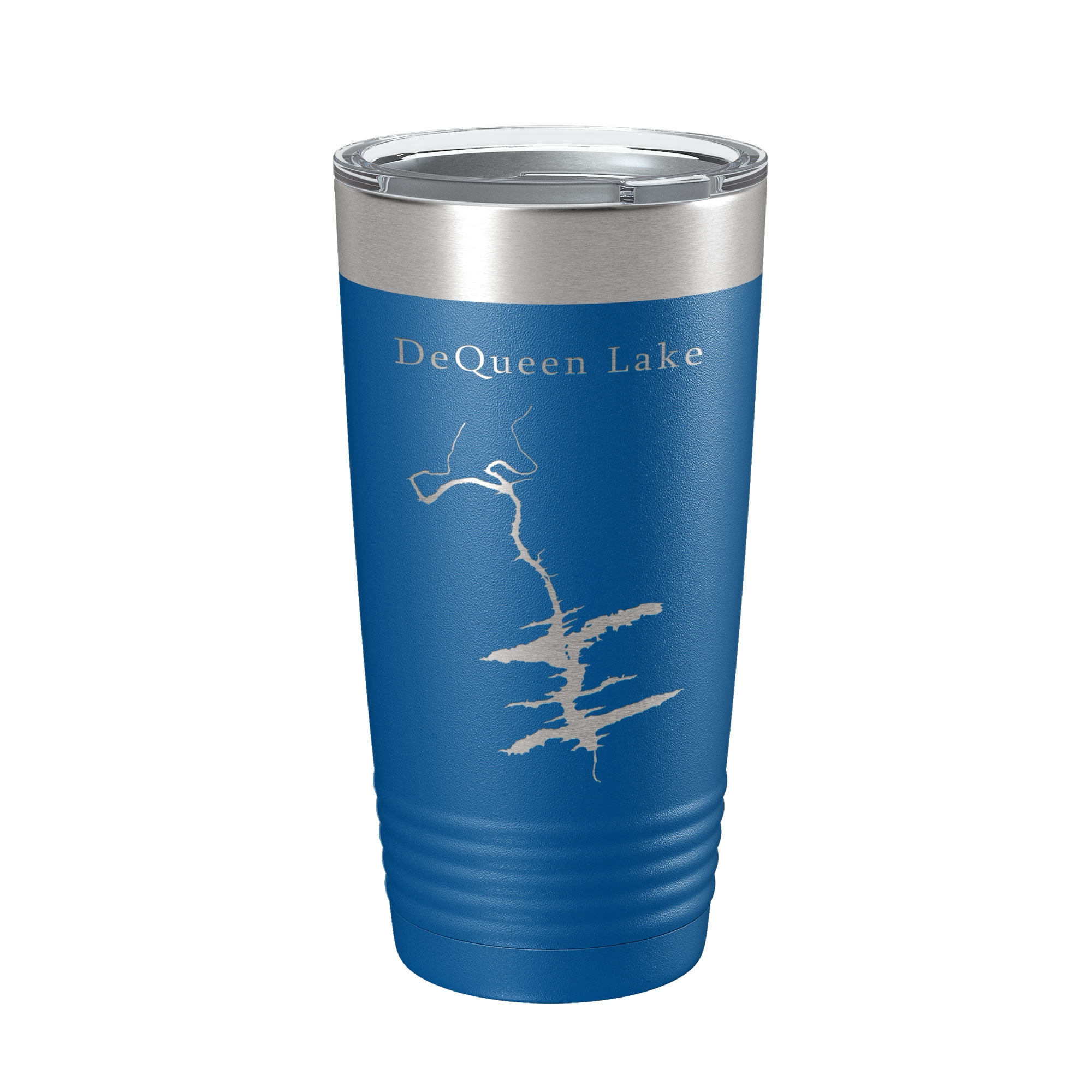 DeQueen Lake Map Tumbler Travel Mug Insulated Laser Engraved Coffee Cup ...