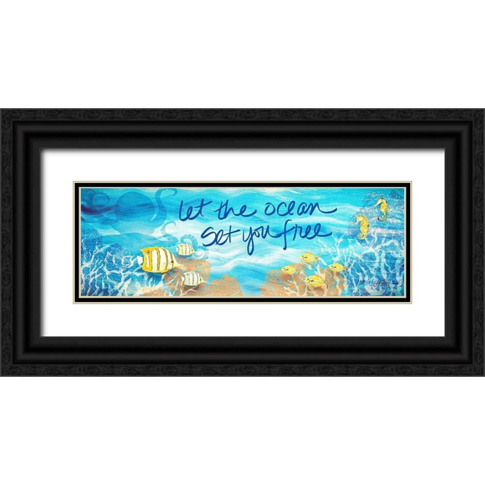 DeRice, Julie 14x7 Black Ornate Wood Framed with Double Matting Museum ...